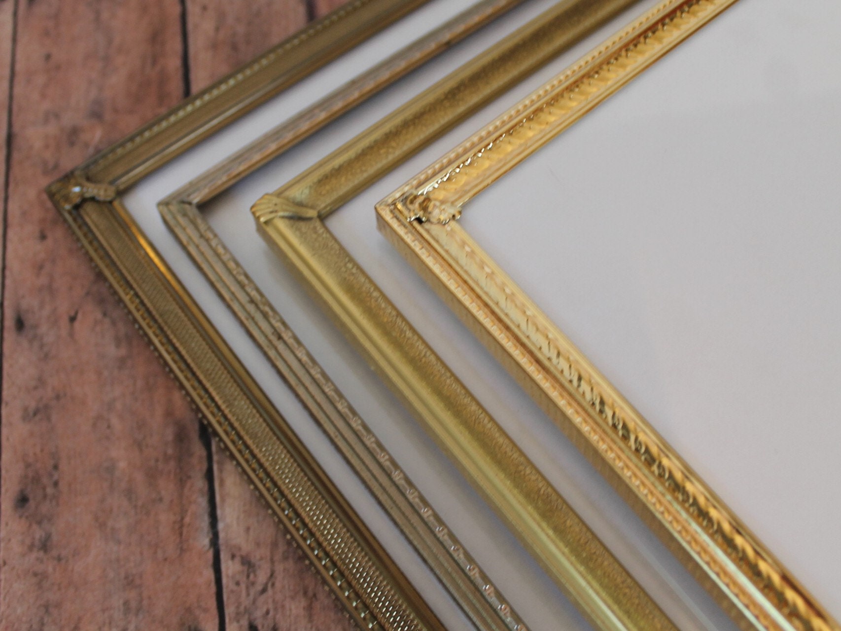 Vintage 8x10 Metal Gold Brass Colored Photo Picture Frame Set of 4 ...