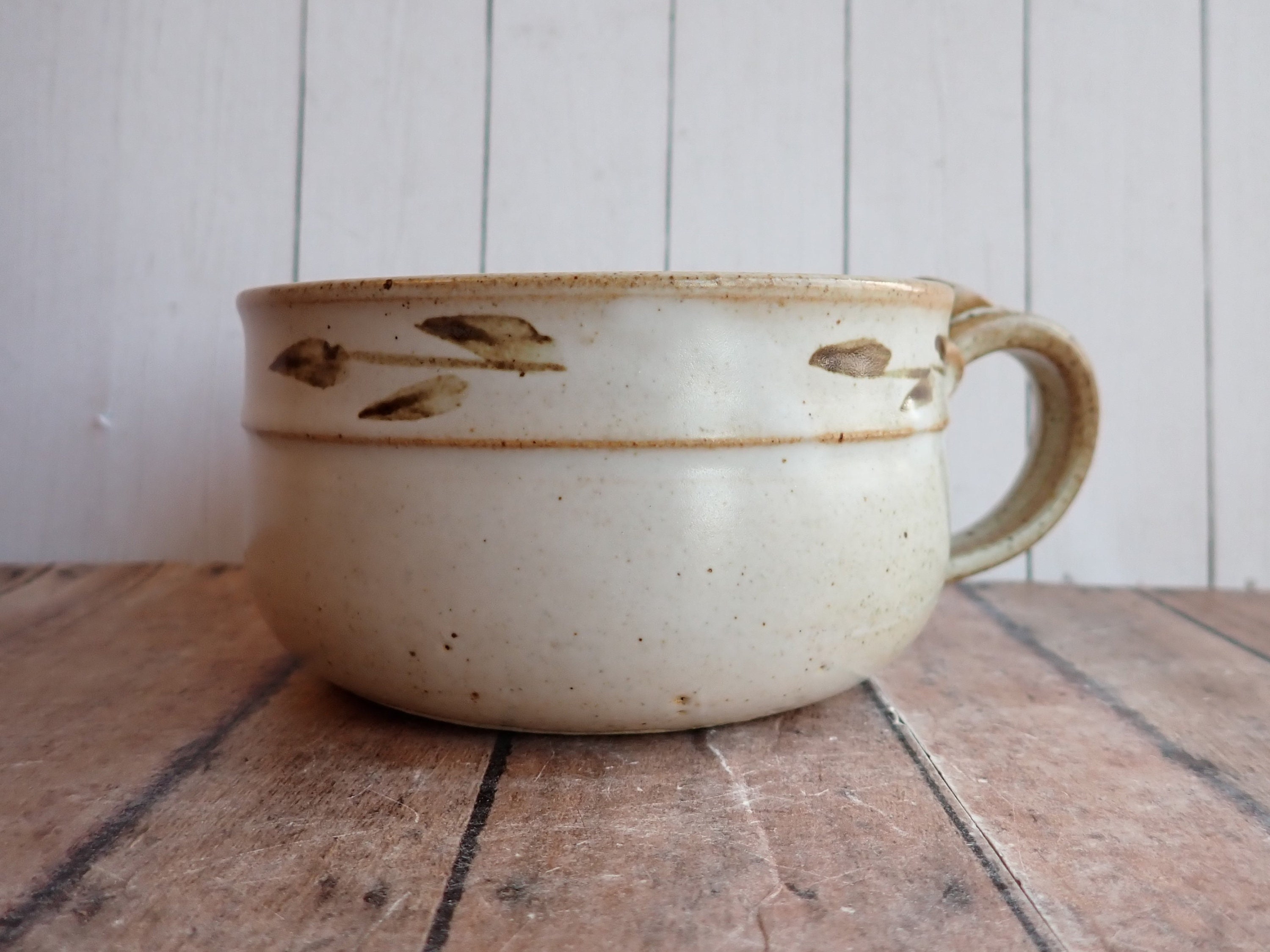 Vintage Patricia Oberloier Pottery Stoneware Soup Bowl Mug with Handle ...