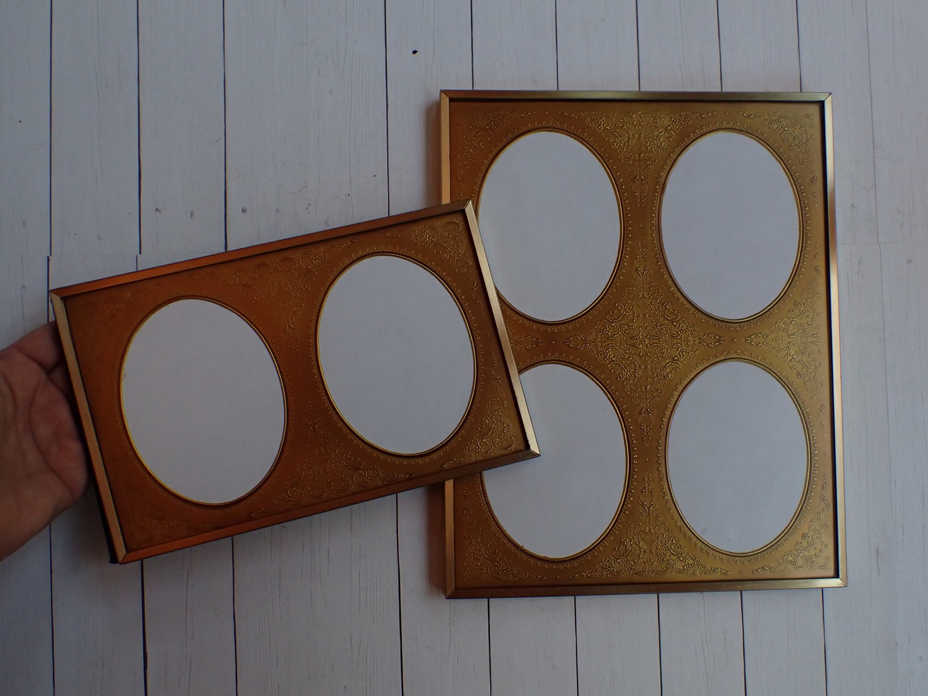 Vintage Metal Gold Brass Colored Photo Picture Frame Set of 2 Frames ...