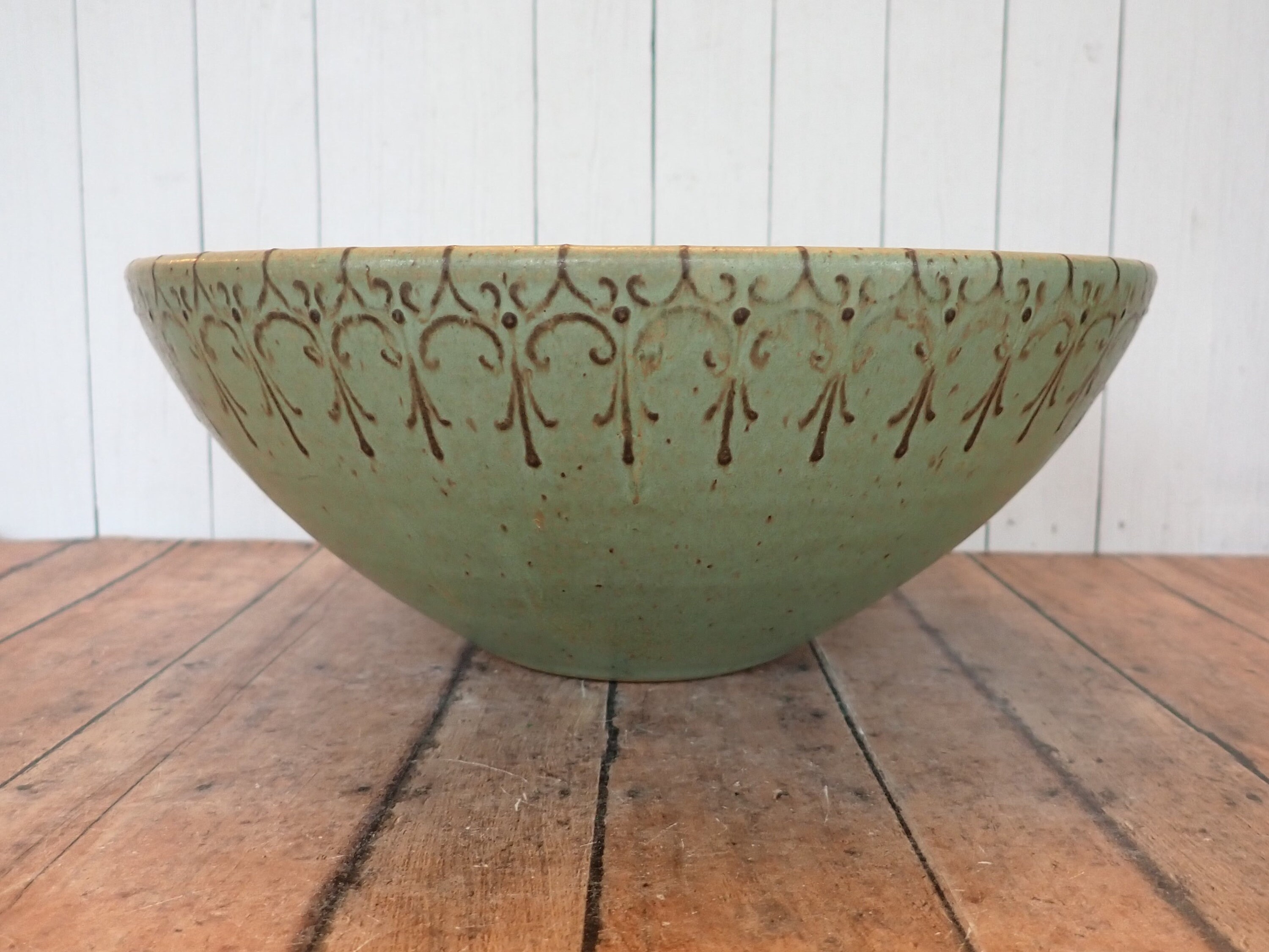Vintage Sharon Jean Blum Pottery Mission Style Stoneware Serving Bowl ...