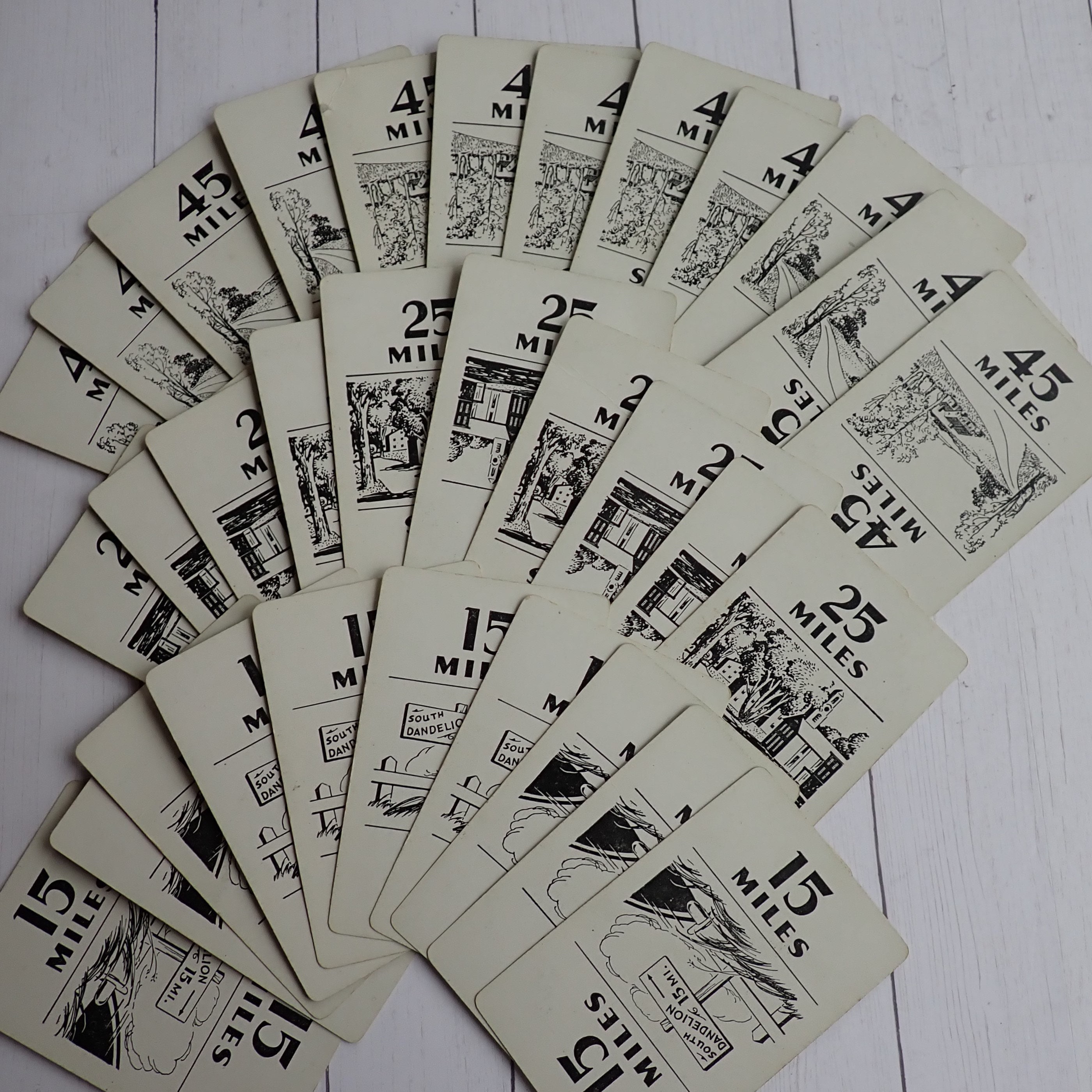 Vintage Parker Brothers Touring Game 1954 Card Game with 99 Cards ...