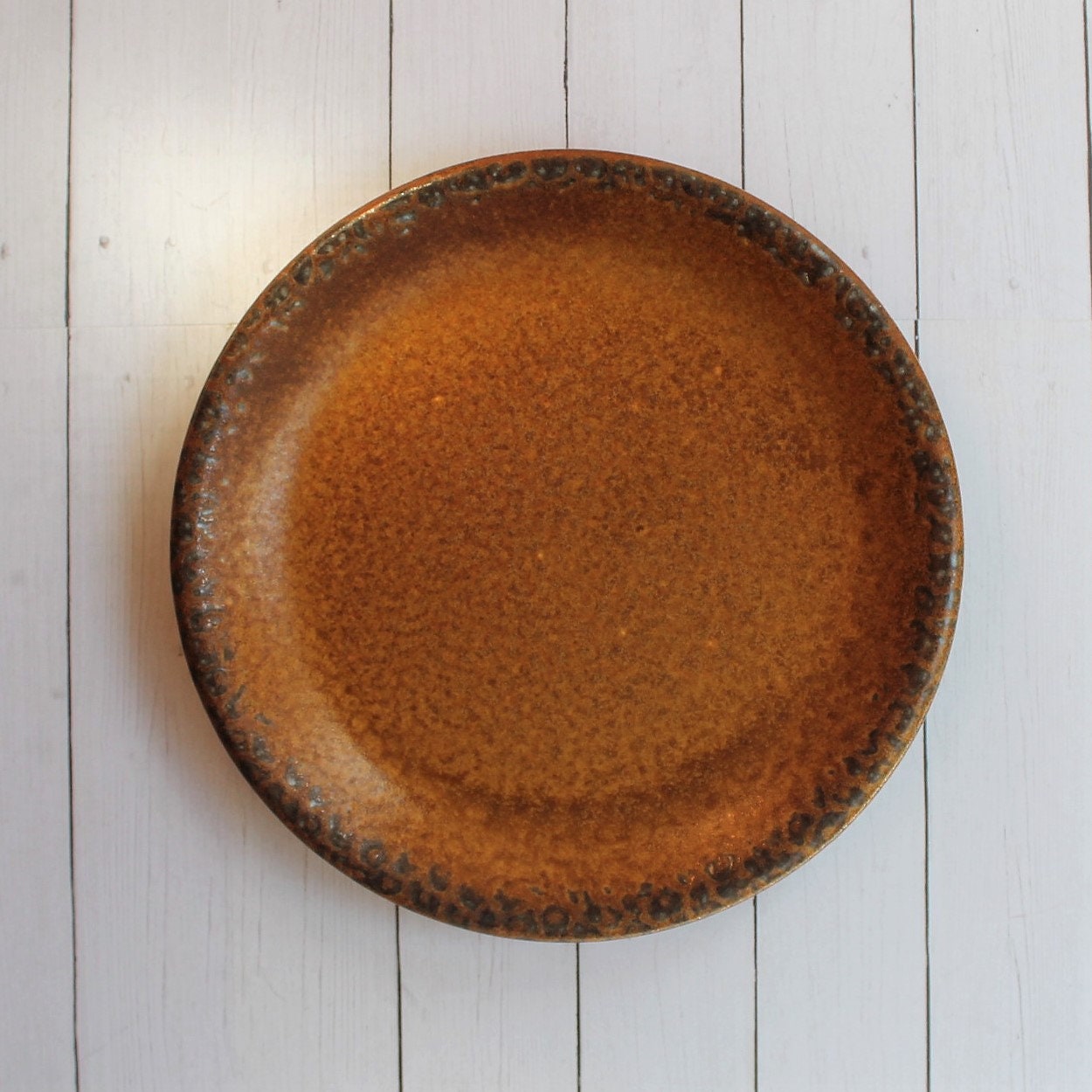 Vintage McCoy CANYON Salad Plate Set of 4 Plates Gold Brown Stoneware ...