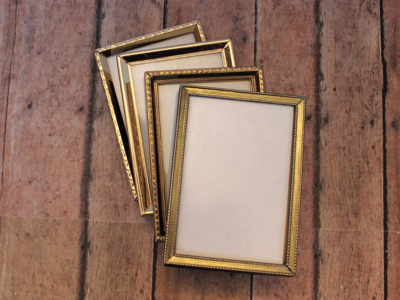 Vintage 2x3 Metal Gold Brass Colored Photo Picture Frame Set of 4 ...