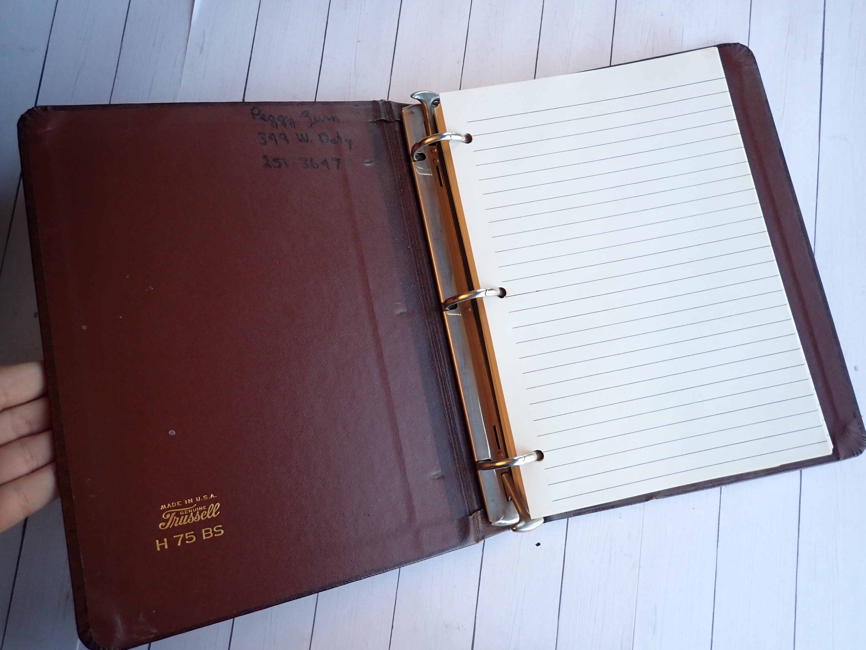 Vintage Trussell University of Wisconsin Leather Binder 3 Ring Notebook ...