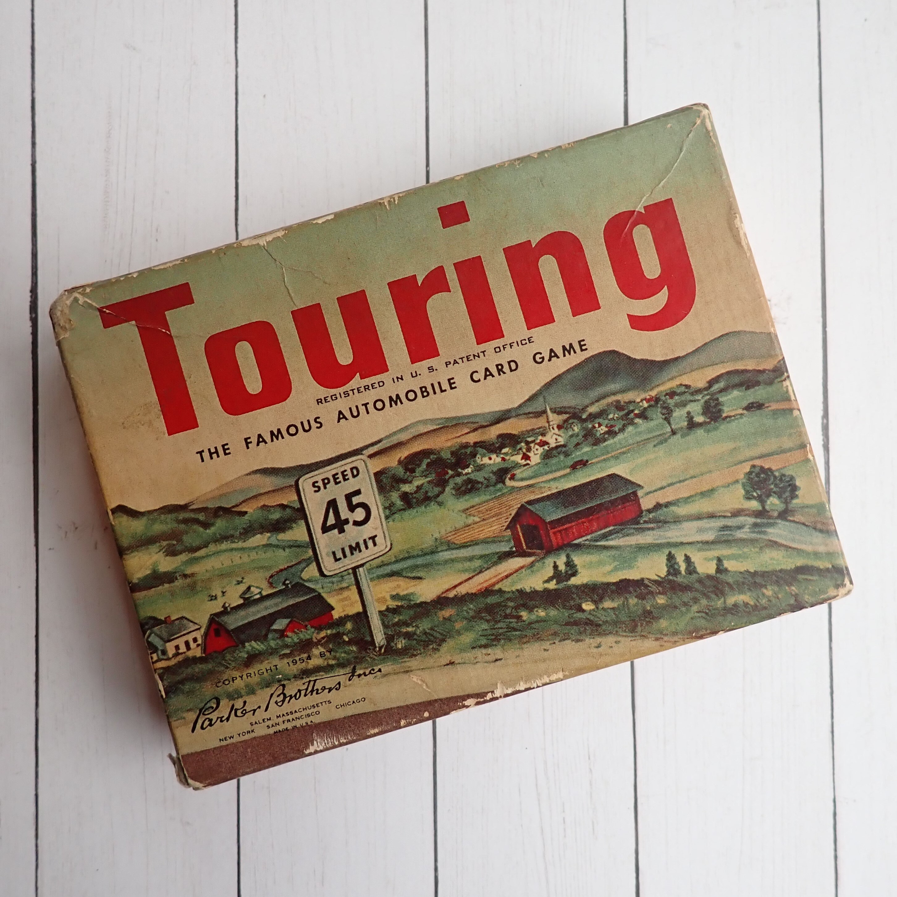 Vintage Parker Brothers Touring Game 1954 Card Game with 99 Cards ...