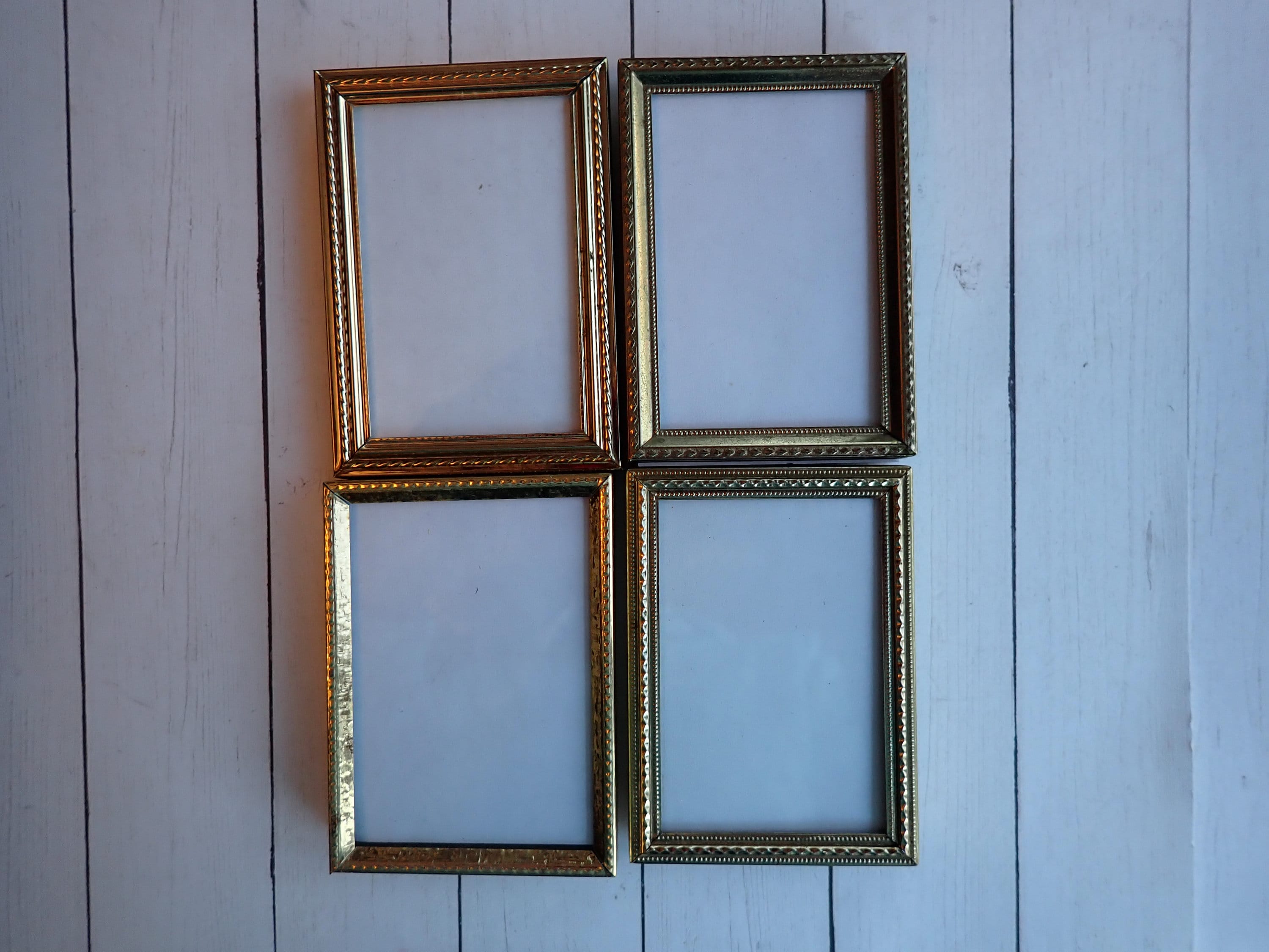 Vintage 2x3 Metal Gold Brass Colored Photo Picture Frame Set of 4 ...