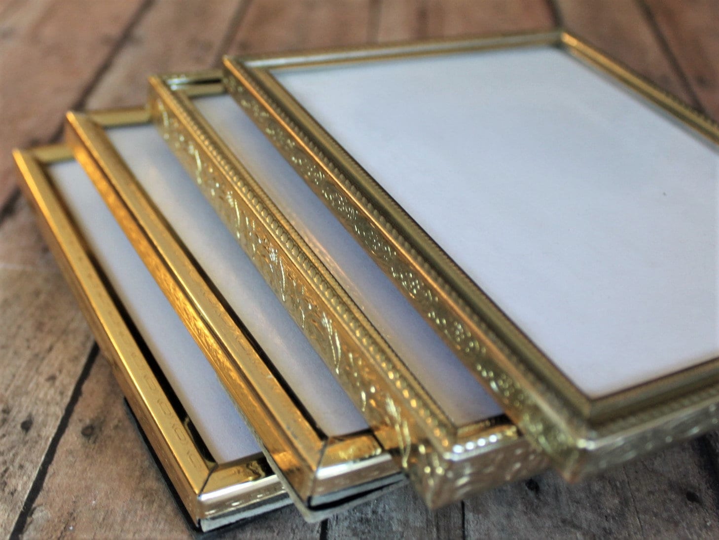 Vintage 4x5 Metal Gold Brass Colored Photo Picture Frame Set of 4 ...