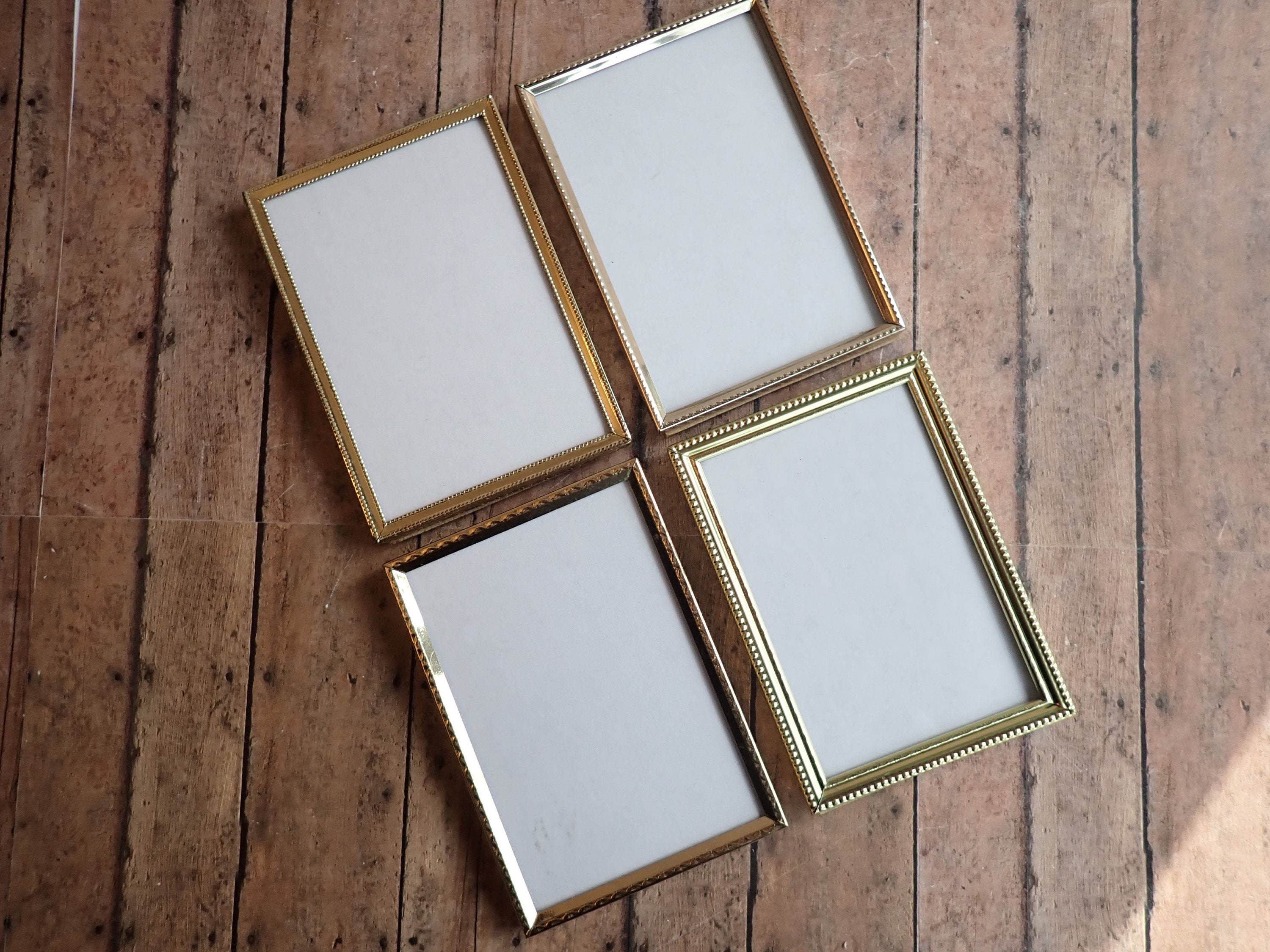 Vintage 3x5 Metal Gold Brass Colored Photo Picture Frame Set of 4 ...