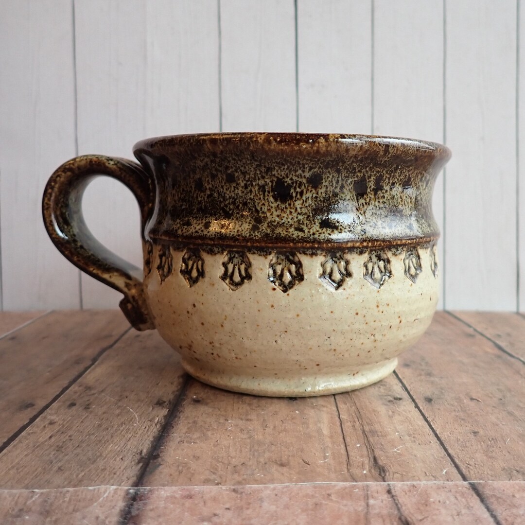 Vintage O'KEANE POTTERY Stoneware Soup Chili Stew Bowl With Handle Tan ...