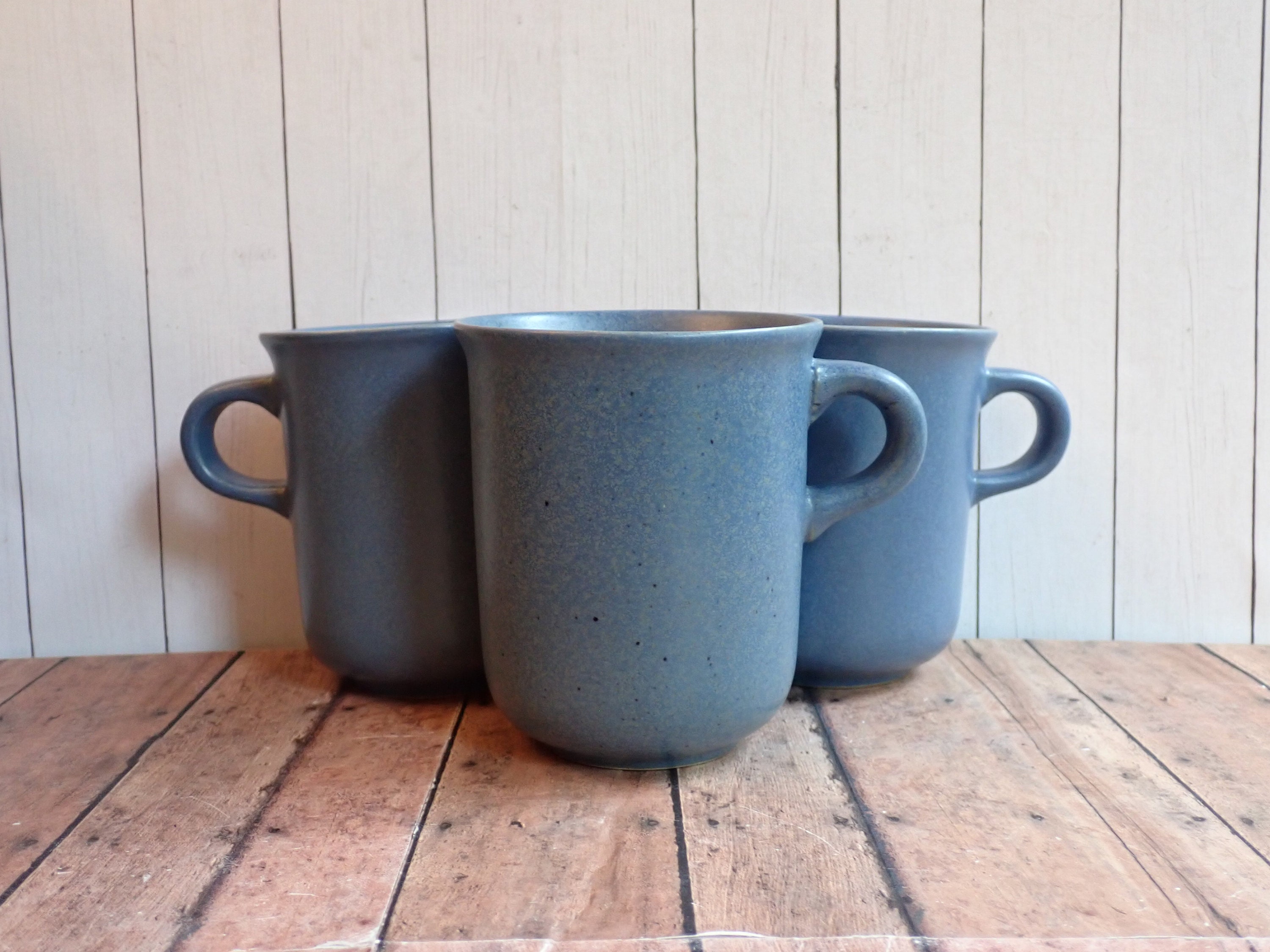Vintage Dansk MESA SKY BLUE Mug Coffee Cup Set of 3 Stoneware Mugs Made ...