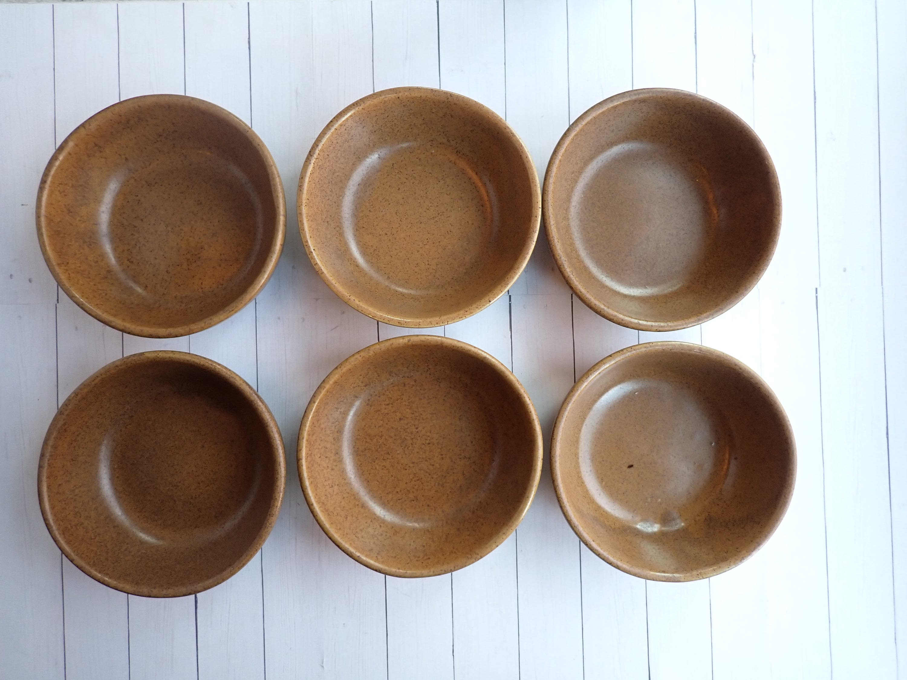 Vintage Western Stoneware Mojave Brown Cereal Bowl Set of 6 Golden Tan ...