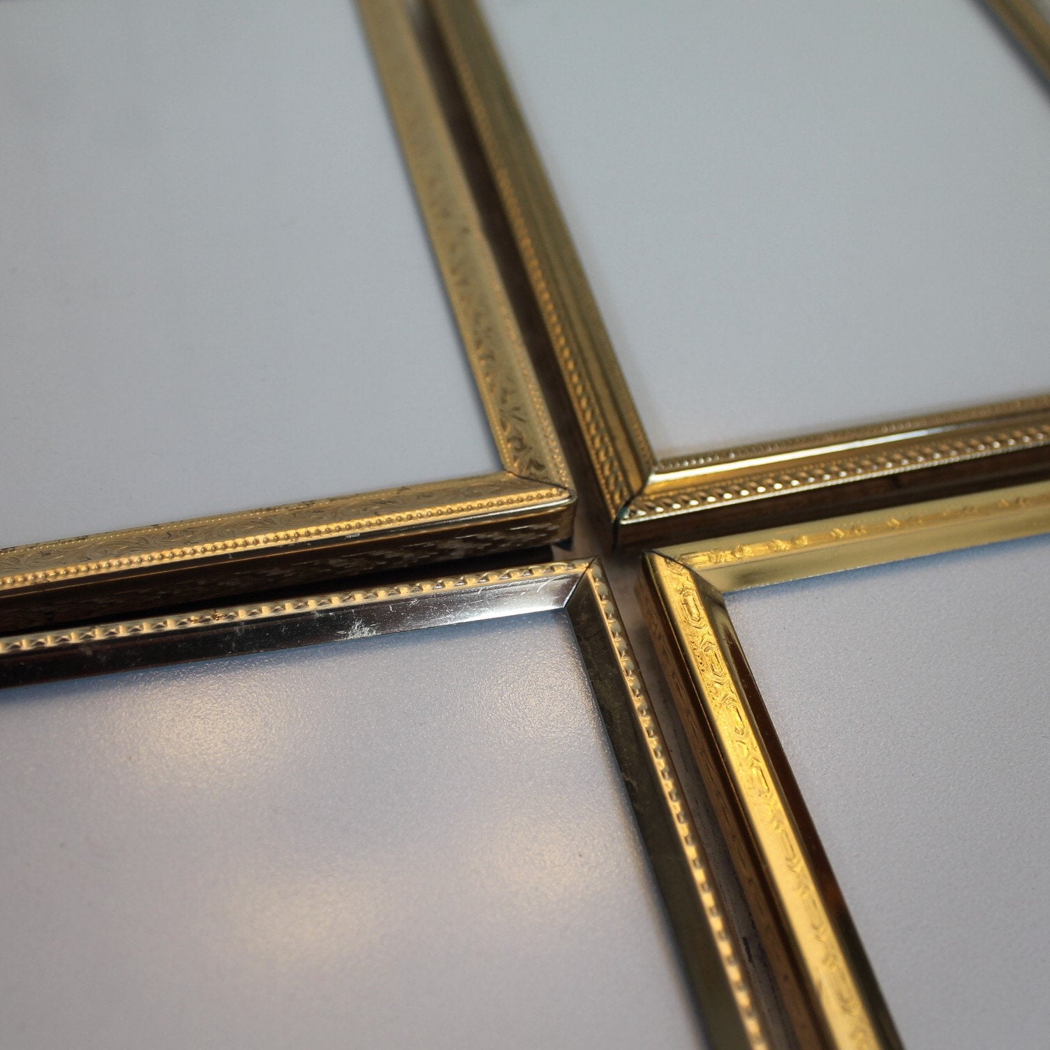 Vintage 4x5 Metal Gold Brass Colored Photo Picture Frame Set of 4 ...