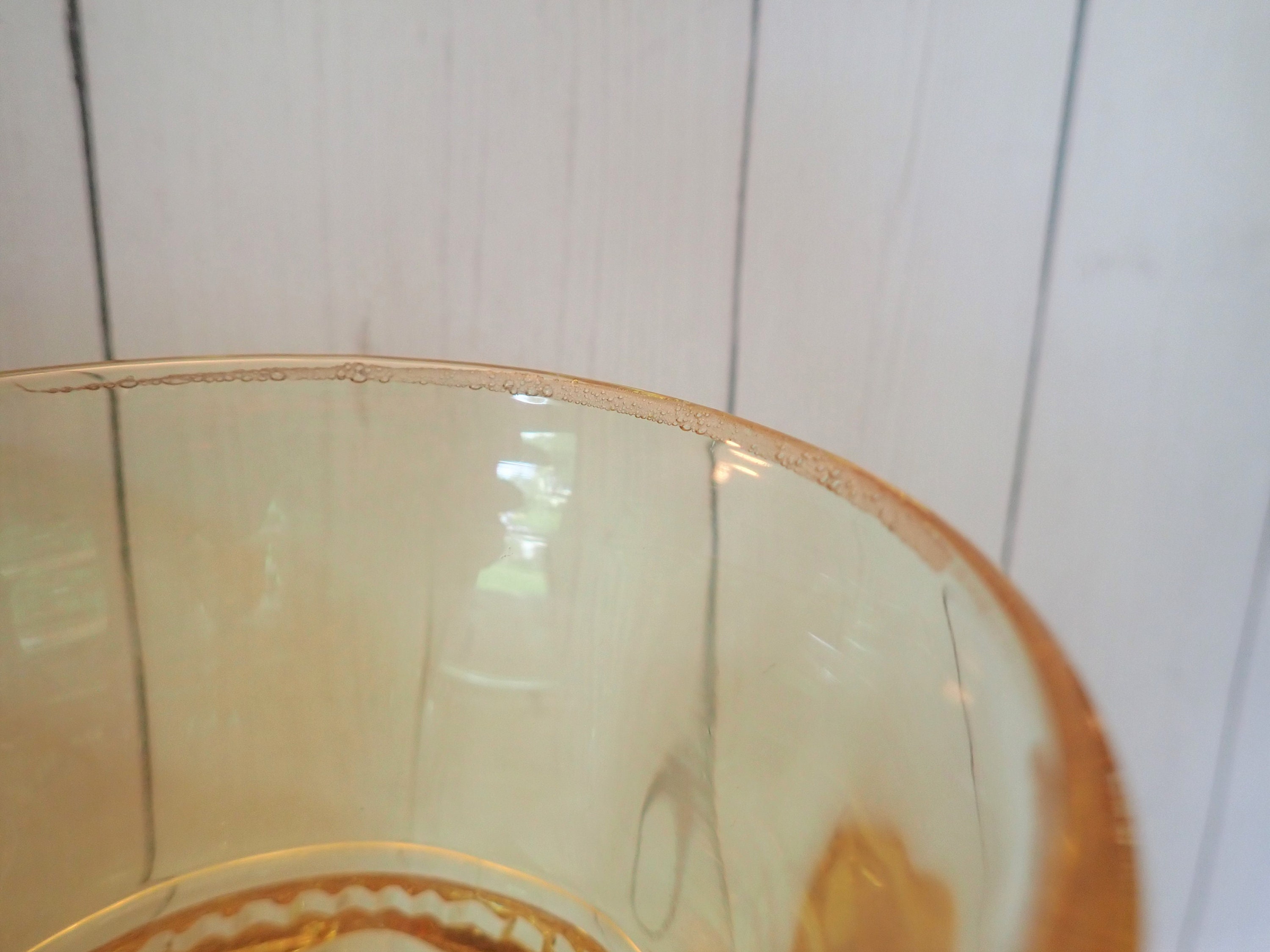 Vintage Indiana Glass Colony KINGS CROWN Yellow Topaz Water Goblet Set ...