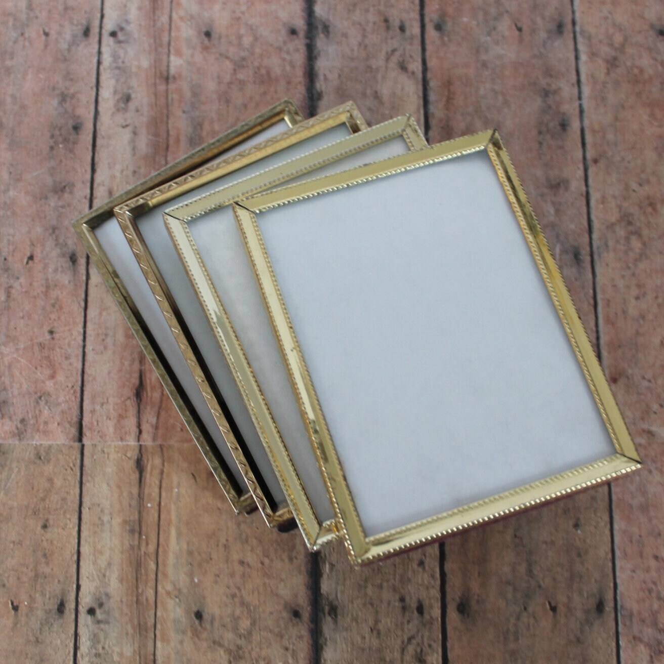 Vintage 3x4 Metal Gold Brass Colored Photo Picture Frame Set of 4 ...