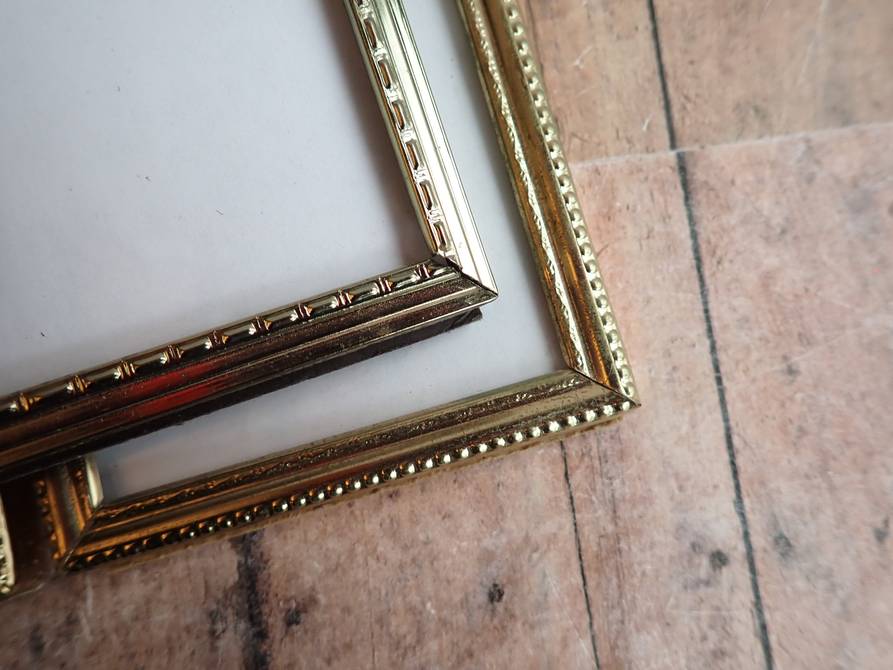 Vintage 3x4 Double Hinged Metal Gold Brass Photo Picture Frame Set of 2 ...