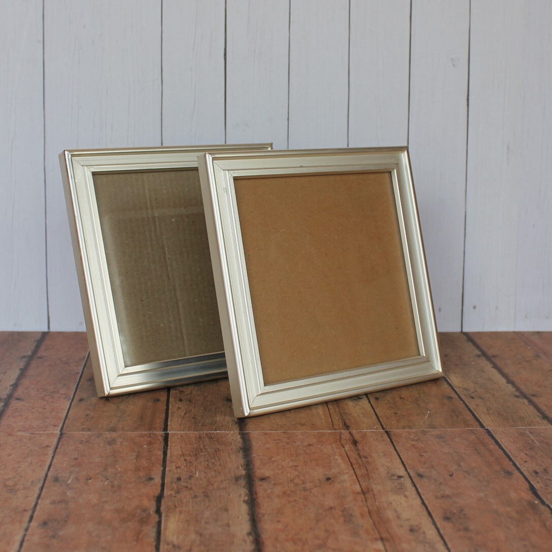 Vintage 5x5 Metal Silver Photo Picture Frame Set of 2 Frames Smooth ...