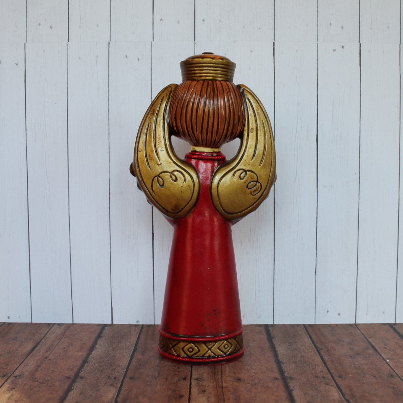 Vintage Christmas Ceramic Angel Figurine 11 Tall Modern Danish Style ...