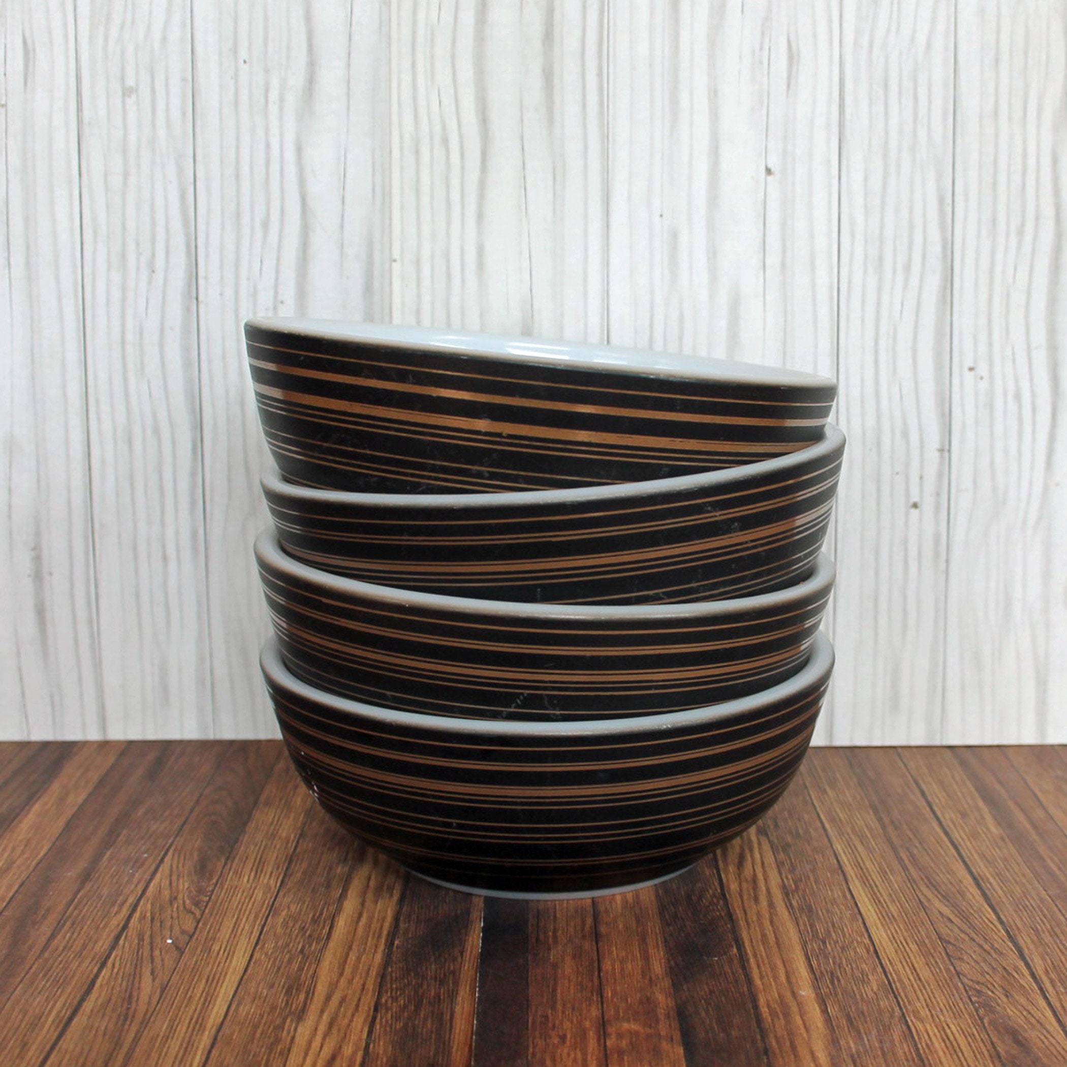 Vintage Pyrex Corning TERRA 5 Fruit Dessert Bowl Set of 4 Black and ...