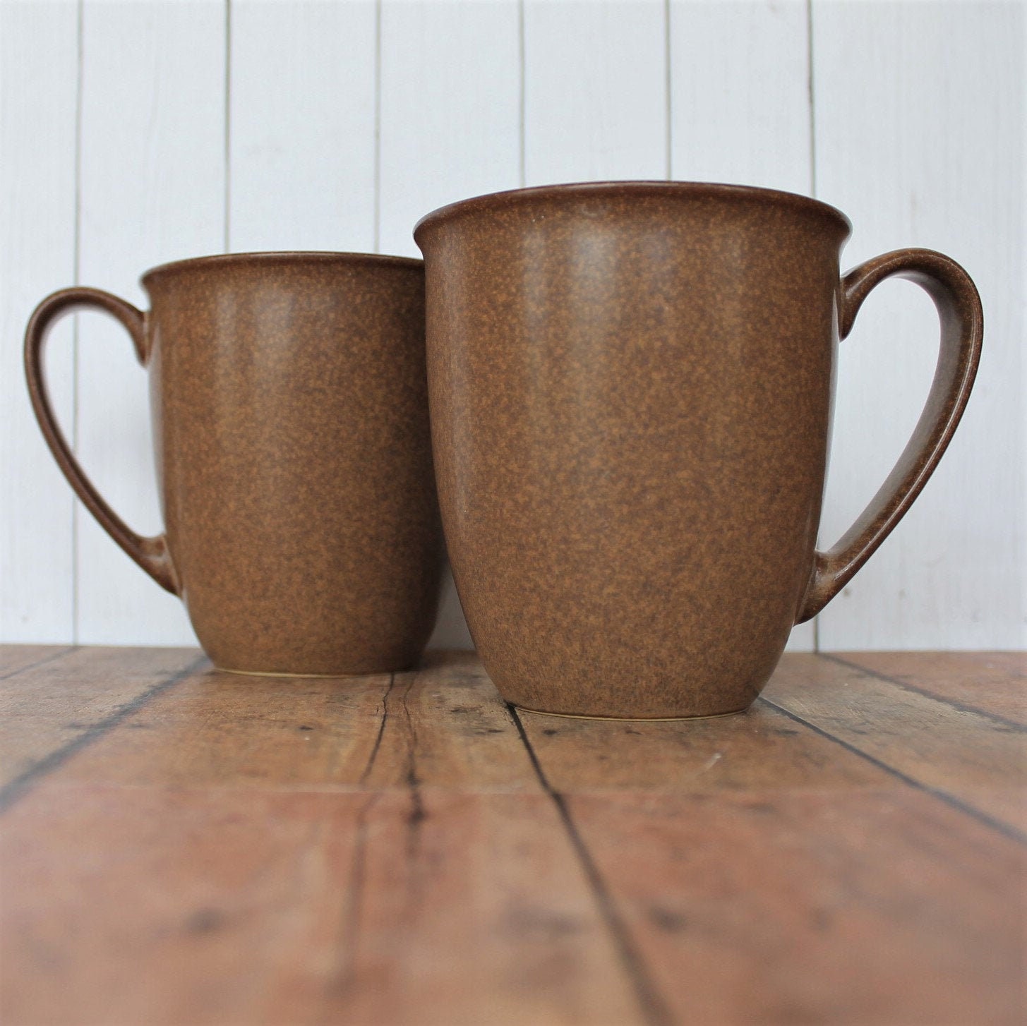 Vintage Denby ENERGY CINNAMON Beaker English Mug Set of 2 Brown Tan ...