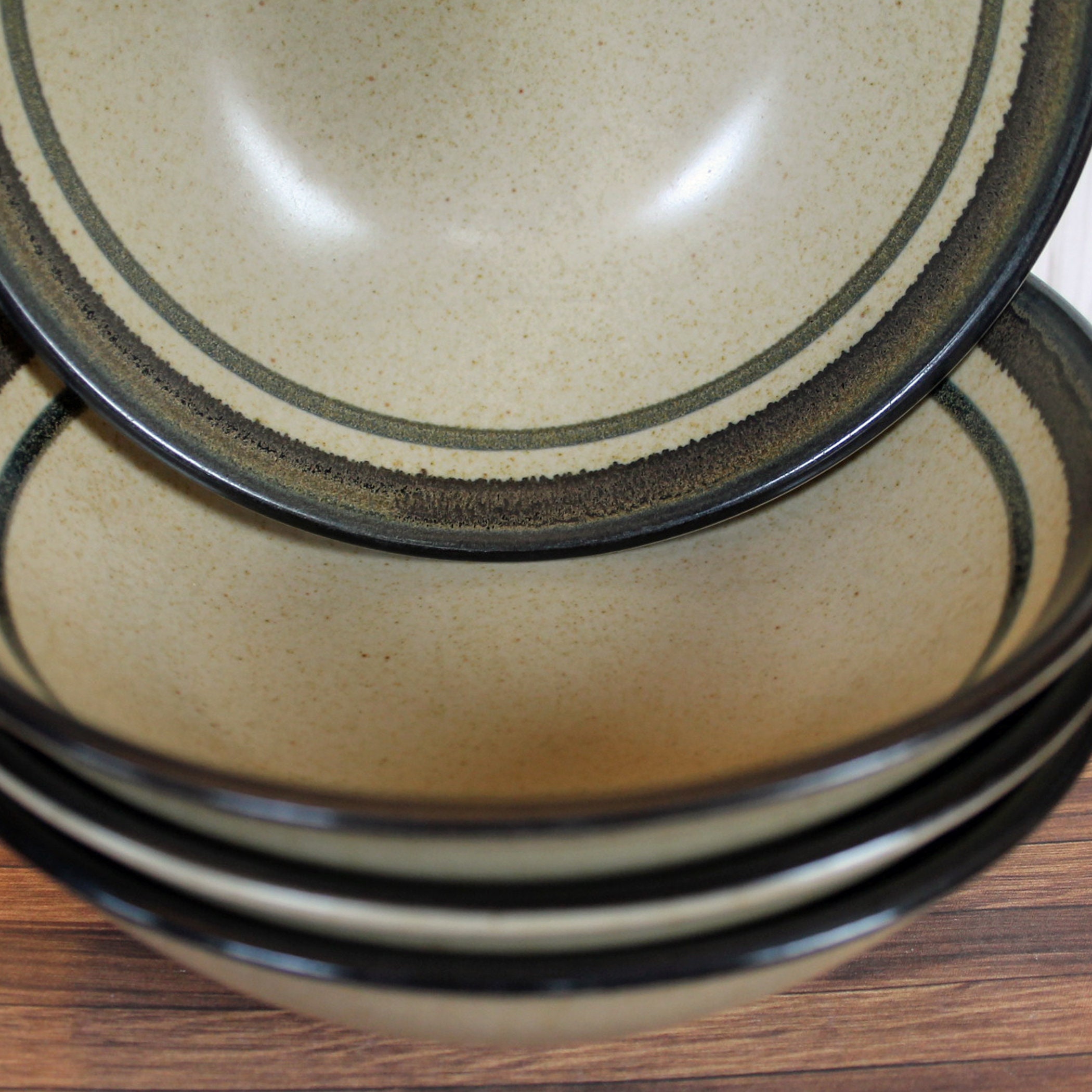 Vintage Noritake BLUEBERRY Stoneware Cereal Bowls Set of 4 Tan Grey ...