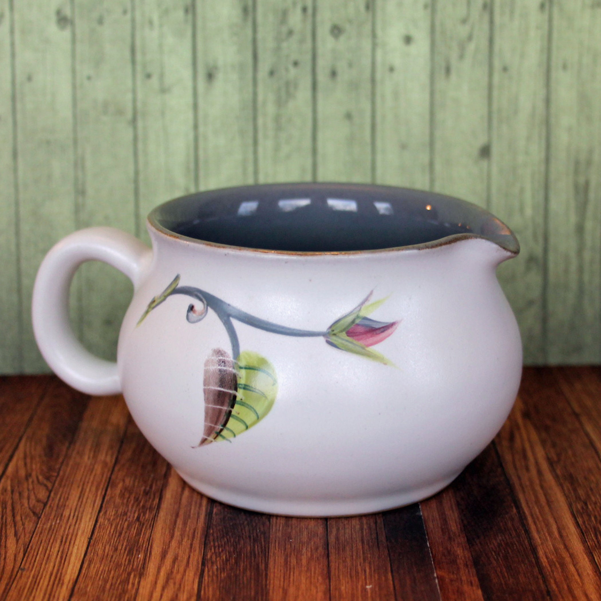 Vintage Denby SPRING Creamer Dish with Hand Painted Leaf Design Signed ...