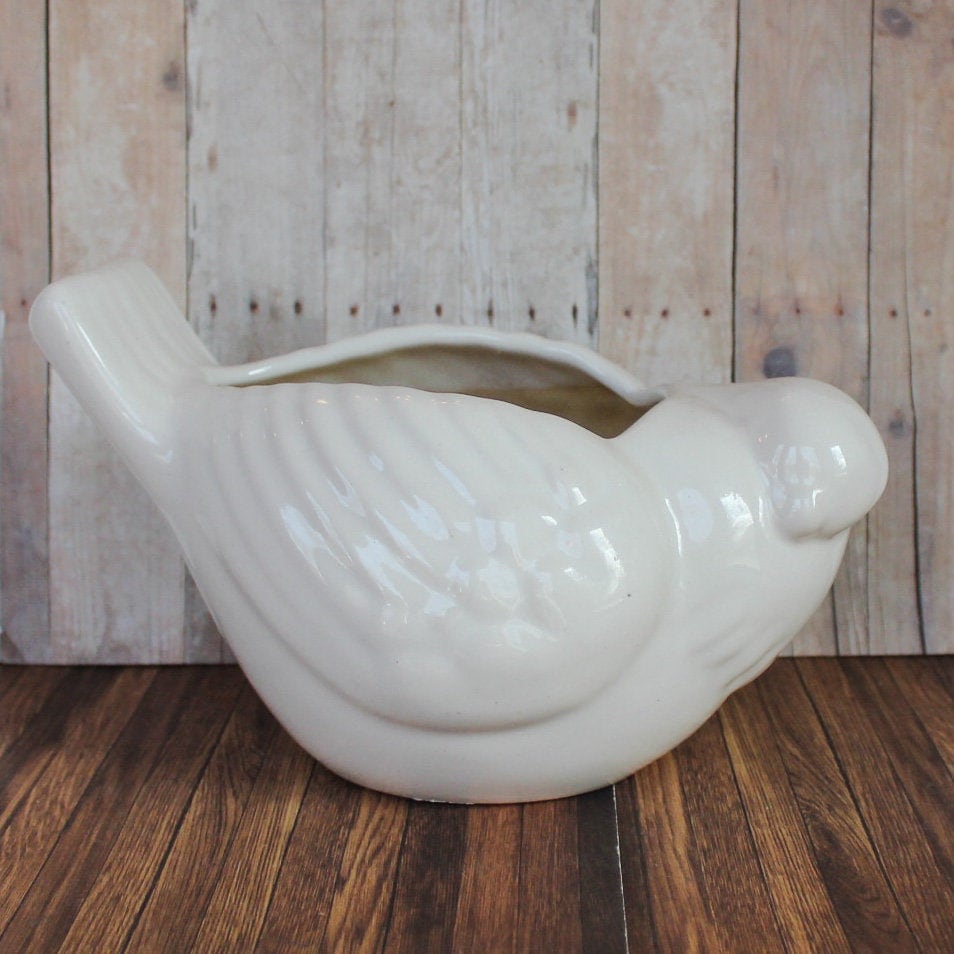 Vintage White Ceramic Bird Planter Flowerpot Made in Vietnam Flower Pot ...