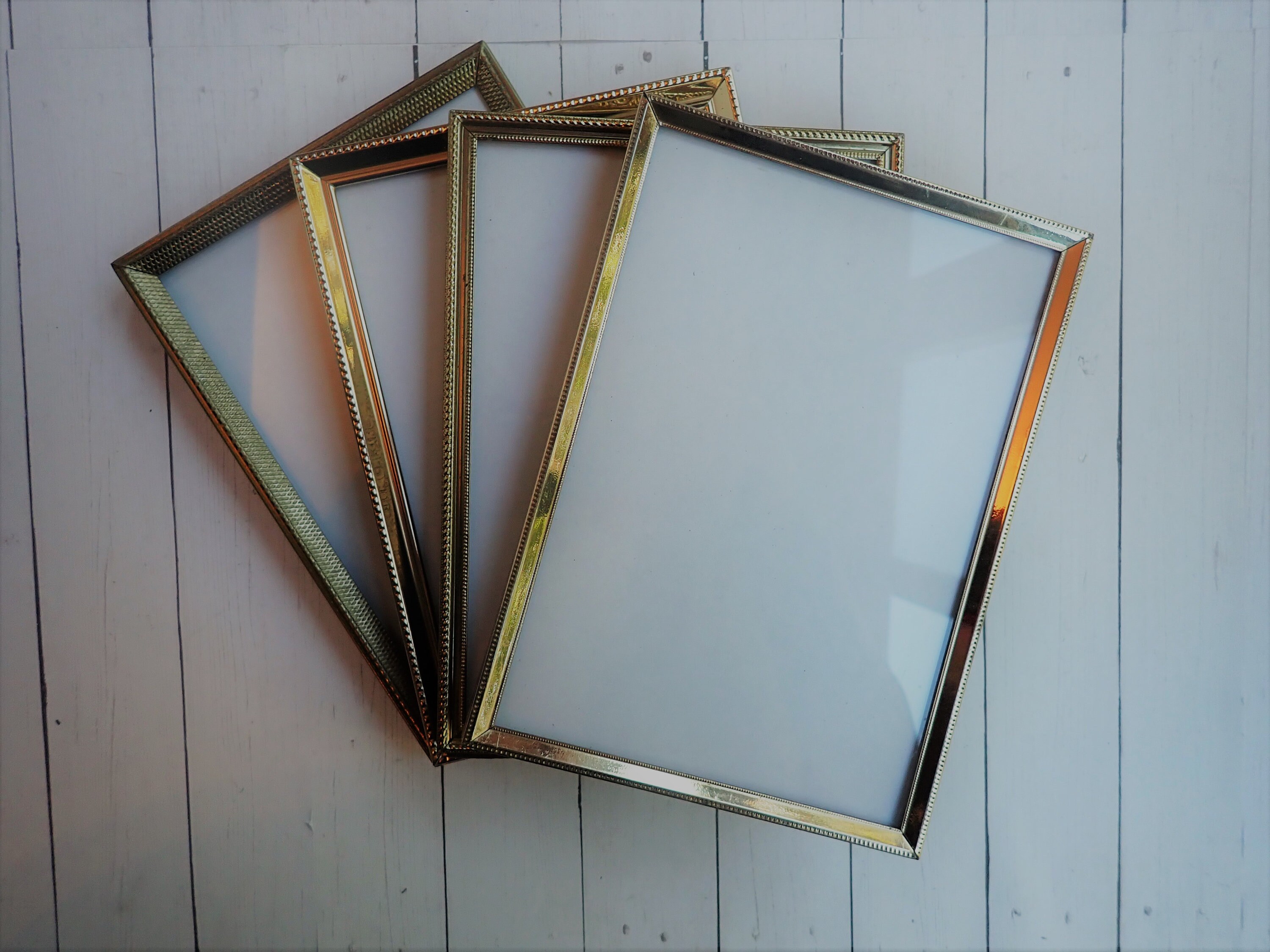 Vintage 5x7 Metal Gold Brass Colored Photo Picture Frame Set of 4 ...