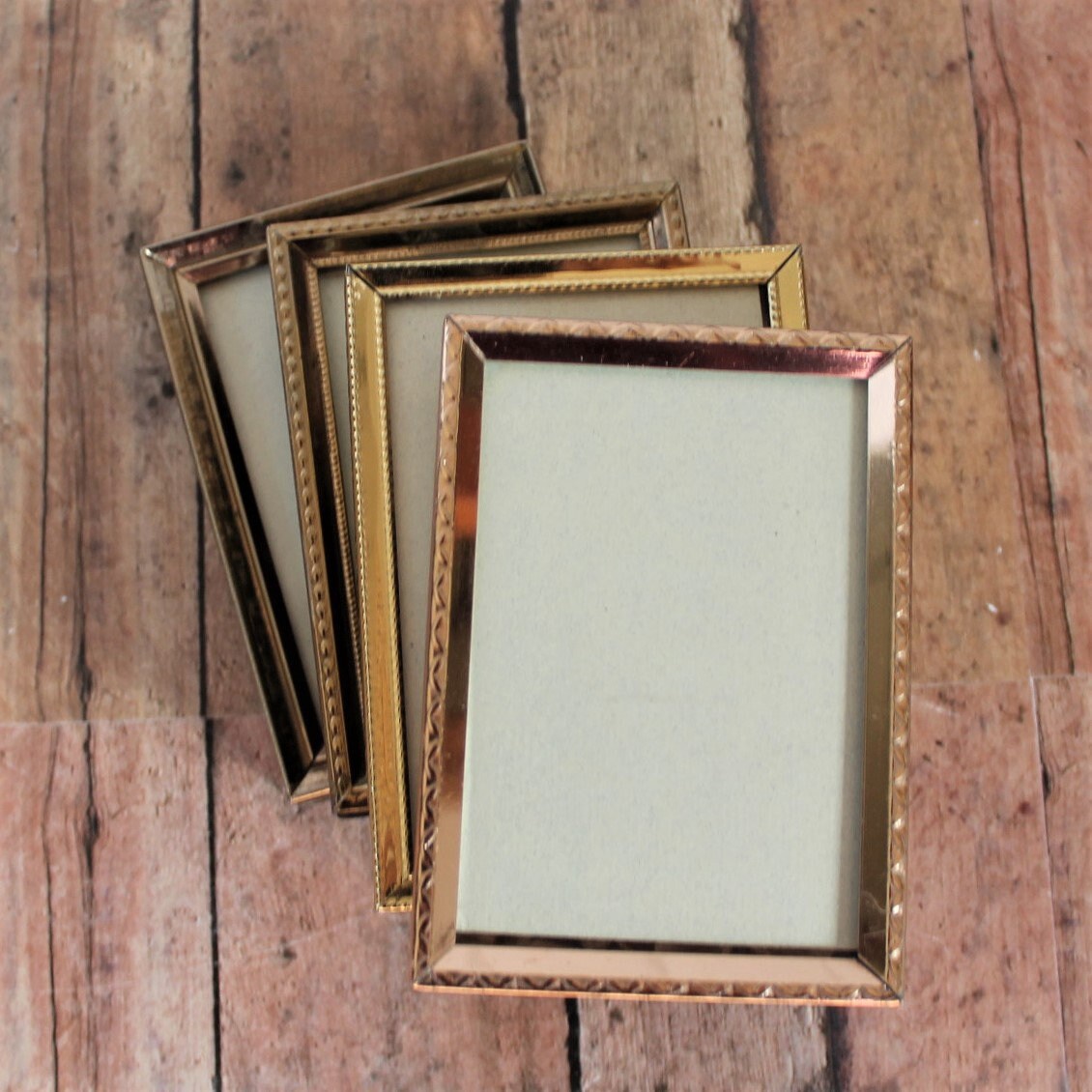 Vintage 2x3 Metal Gold Brass Colored Photo Picture Frame Set of 4 ...