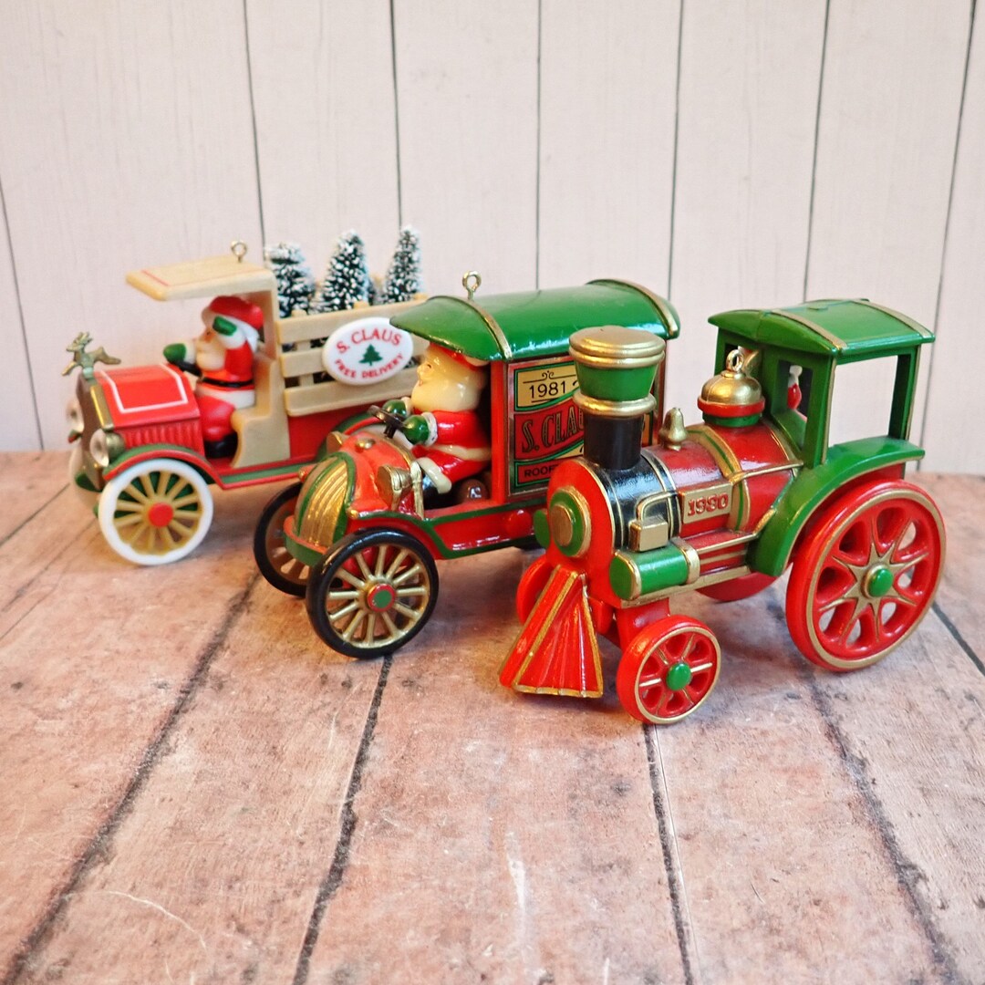 Vintage HALLMARK Christmas Ornaments Here Comes Santa Series 1980 1981 ...