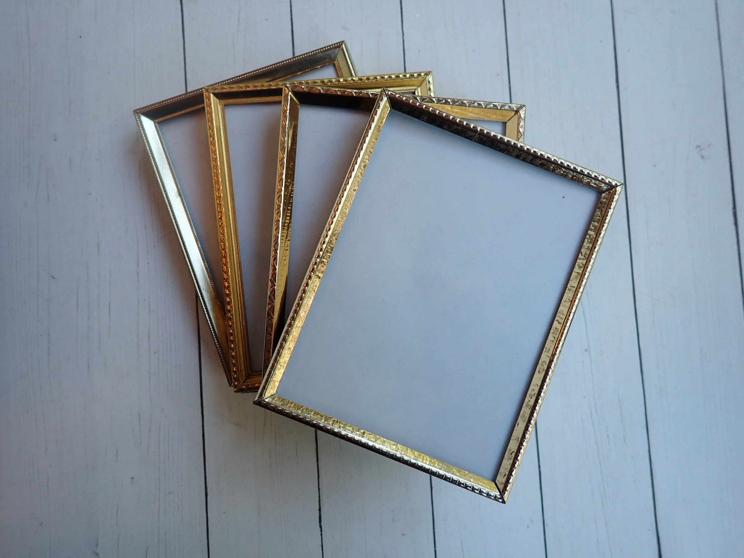 Vintage 3x4 Metal Gold Brass Colored Photo Picture Frame Set of 4 ...