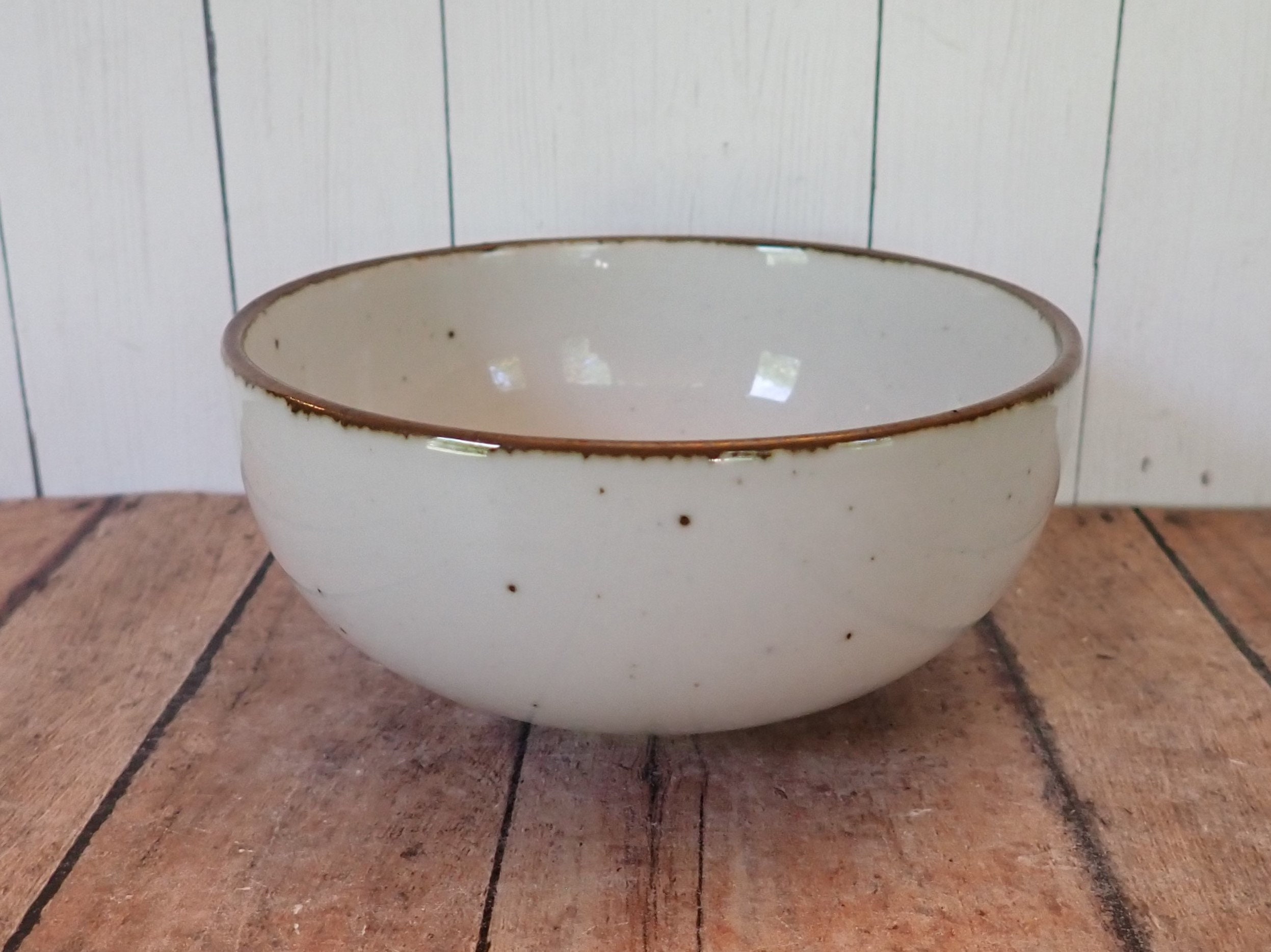 Vintage Dansk BROWN MIST 5 Individual Salad Bowl White Stoneware with ...