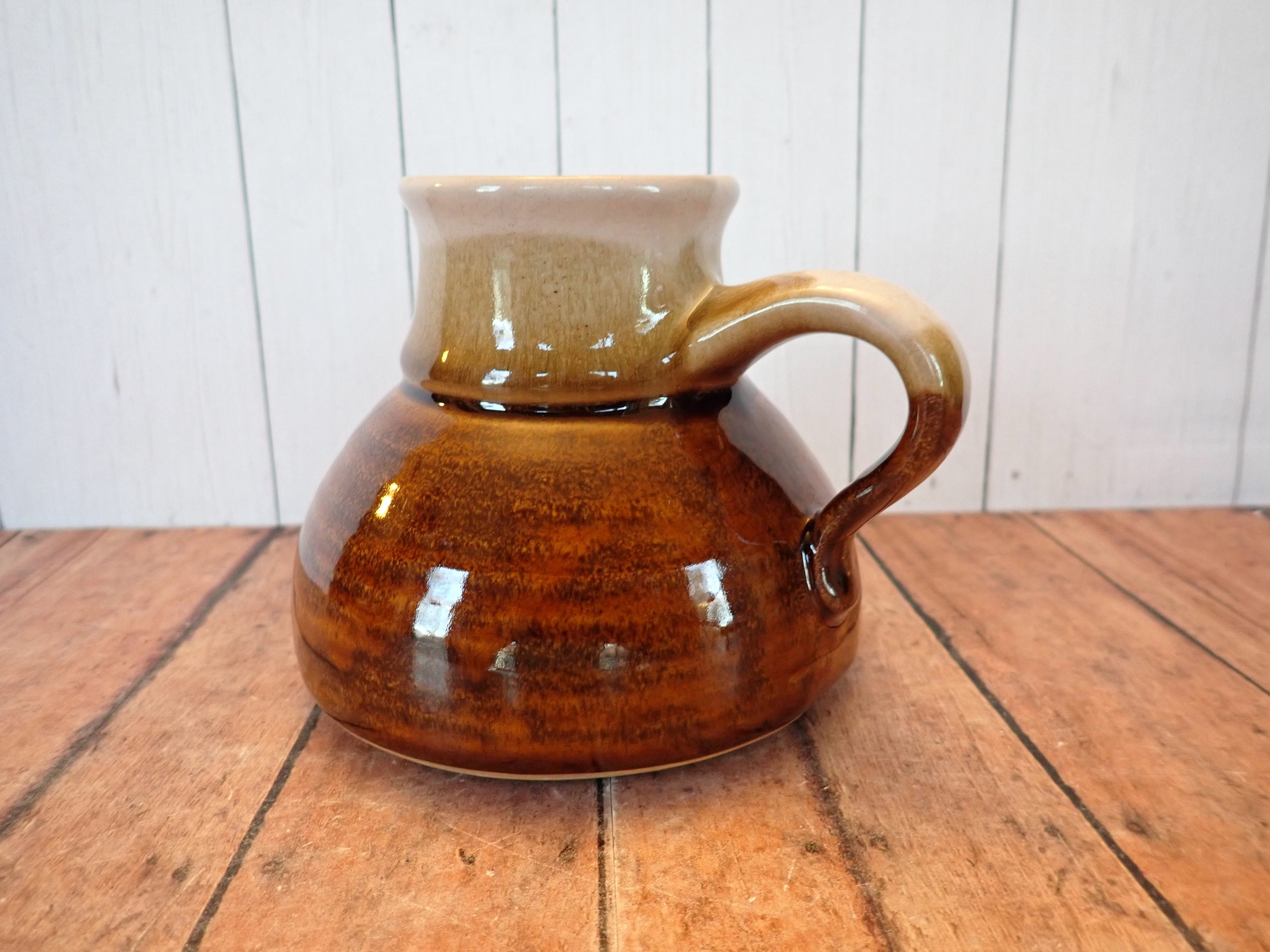 Vintage Wide Base No Spill Ceramic Stoneware Travel Mugs Spill Proof ...