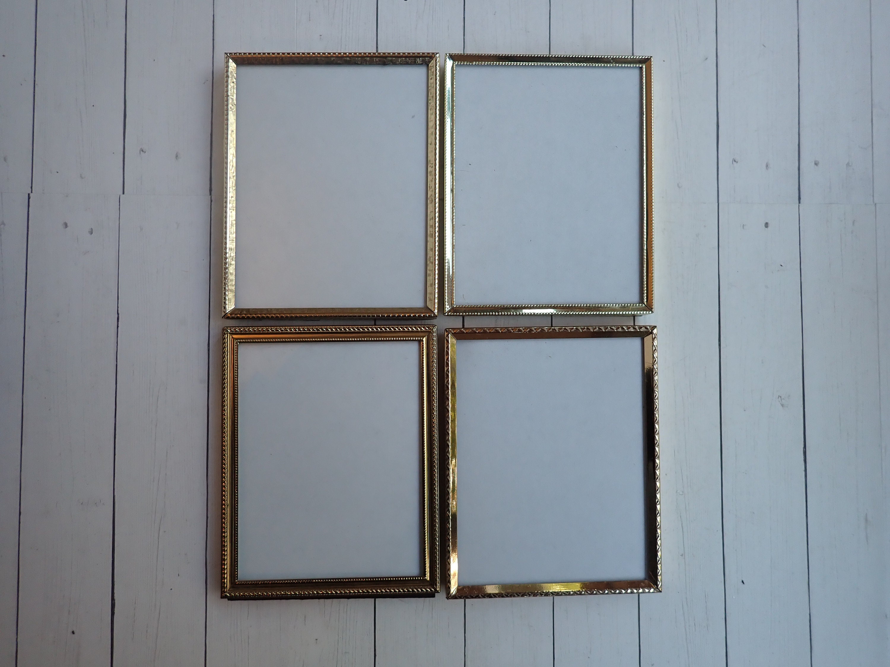 Vintage 4x5 Metal Gold Brass Colored Photo Picture Frame Set of 4 ...
