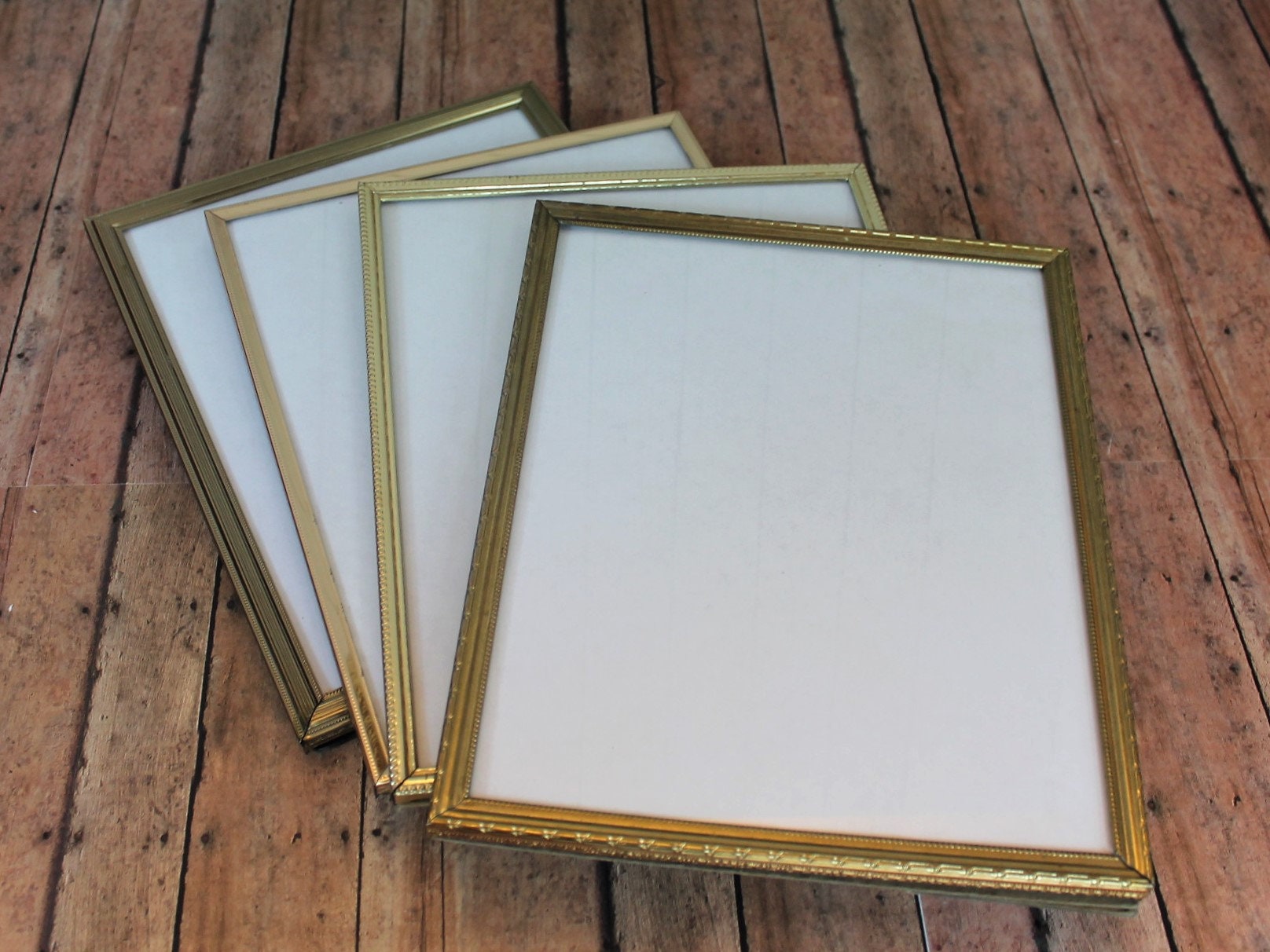 Vintage 8x10 Metal Gold Brass Colored Photo Picture Frame Set of 4 ...