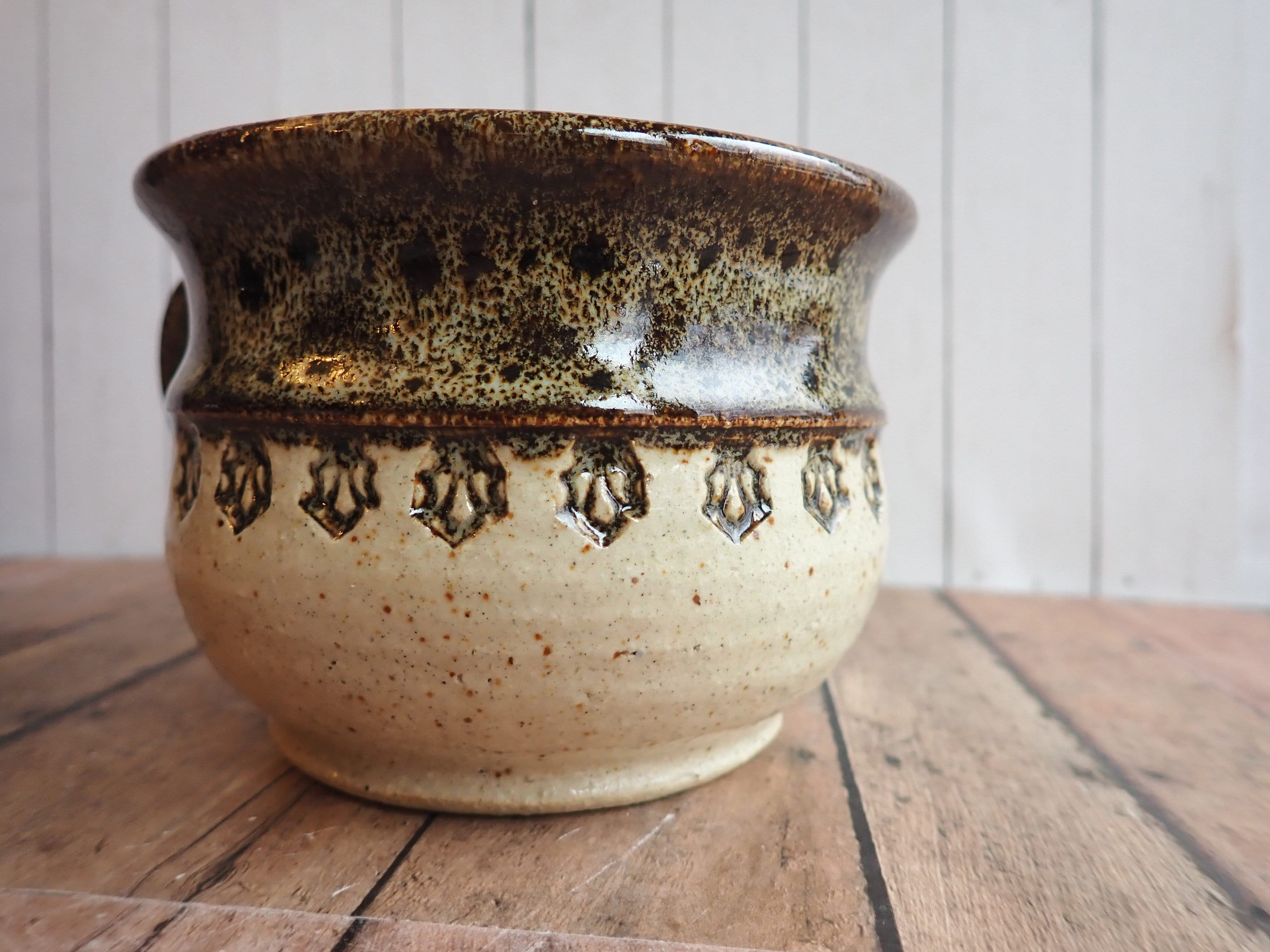 Vintage O'KEANE POTTERY Stoneware Soup Chili Stew Bowl with Handle Tan ...