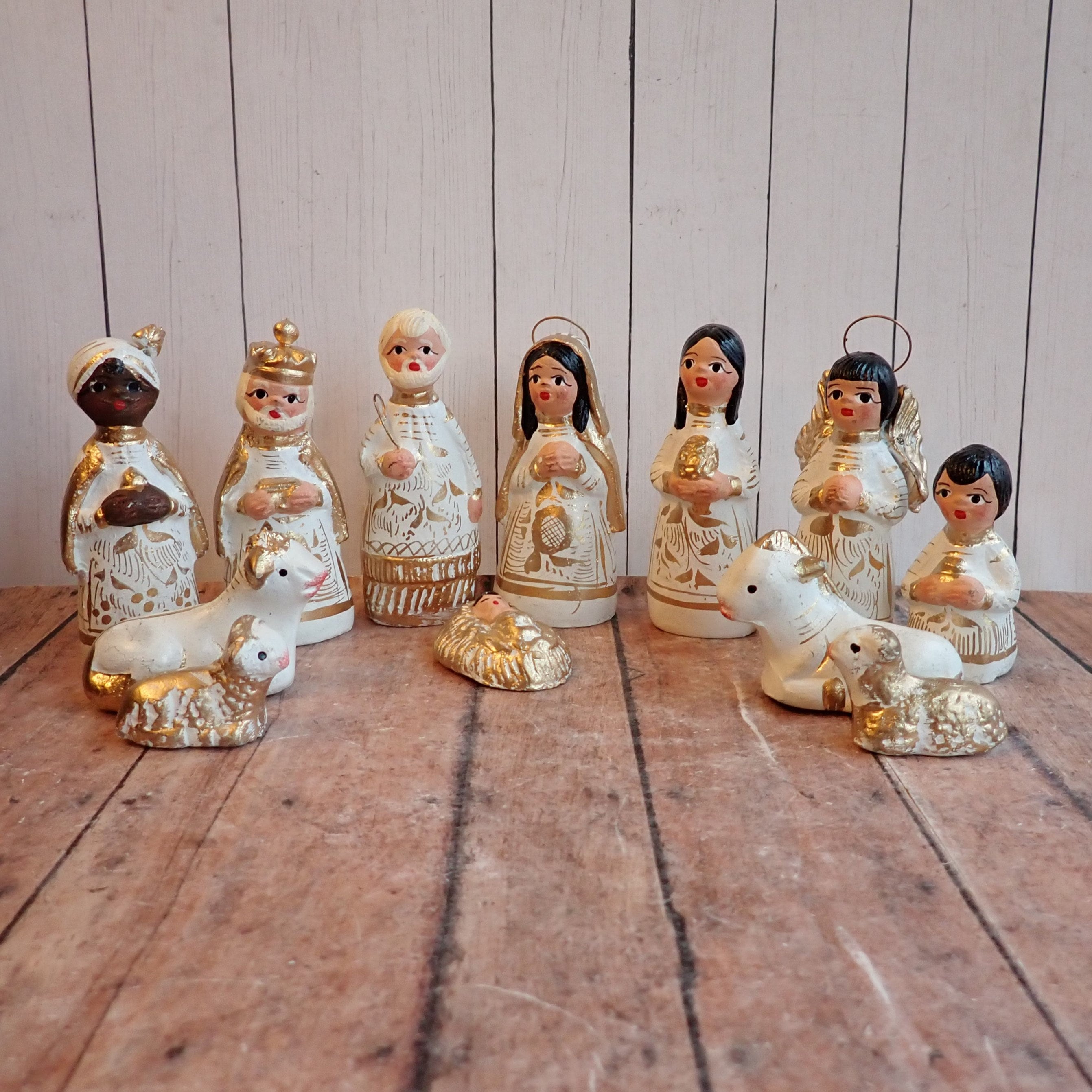 Vintage Tonala Mexican Pottery Nativity Set of 12 Stoneware Made in ...