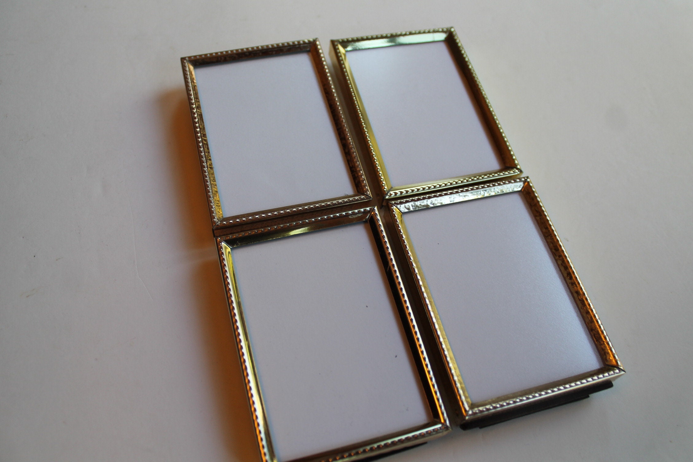 Vintage 2x3 Metal Gold Brass Colored Photo Picture Frame Set of 4 ...