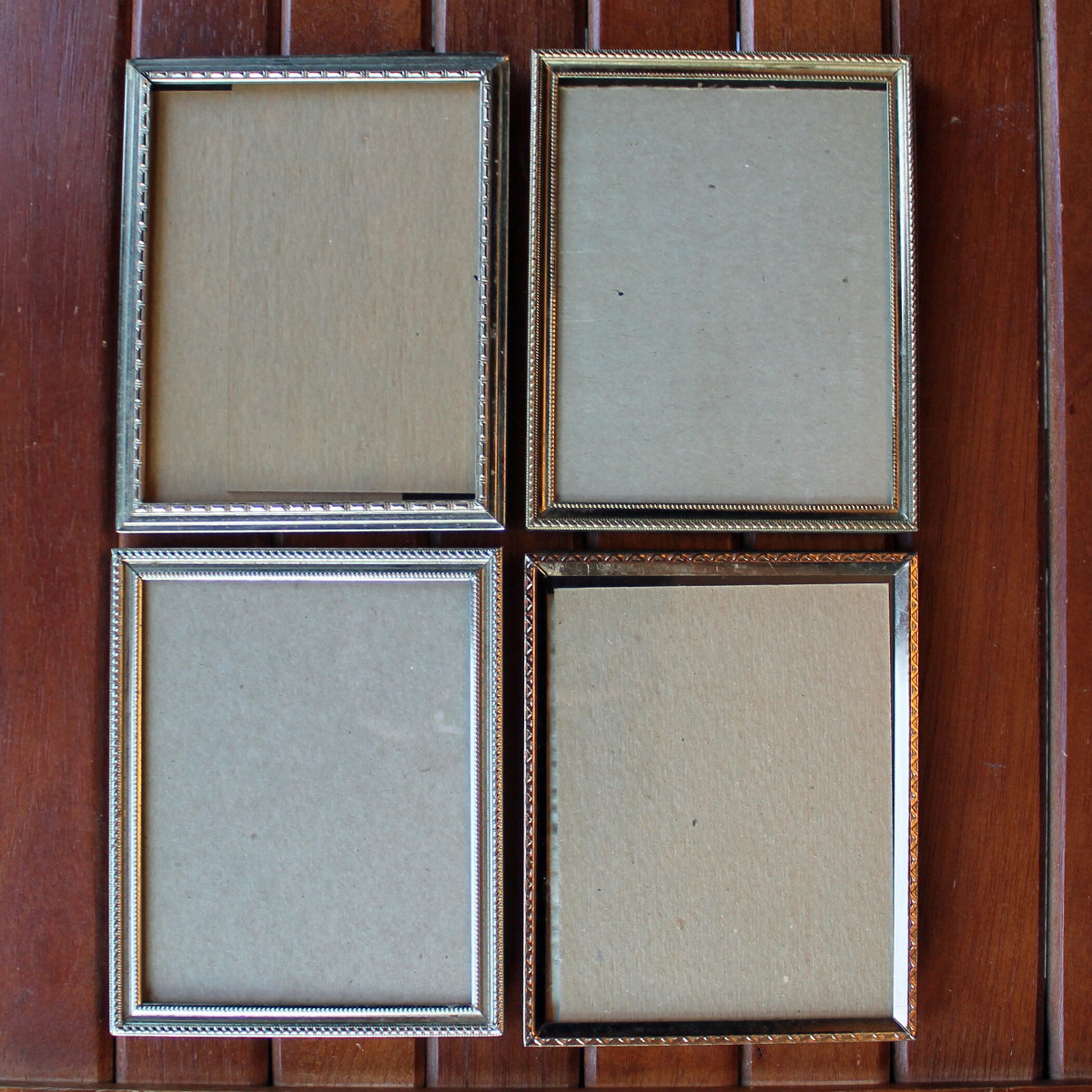 Vintage 3x4 Metal Gold Brass Colored Photo Picture Frame Set of 4 ...