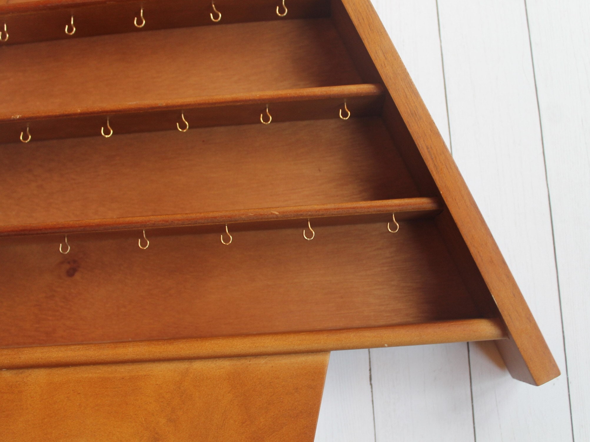 Vintage Hallmark Wooden Mini Ornament Tree Shadow Box Display Holds 27 ...