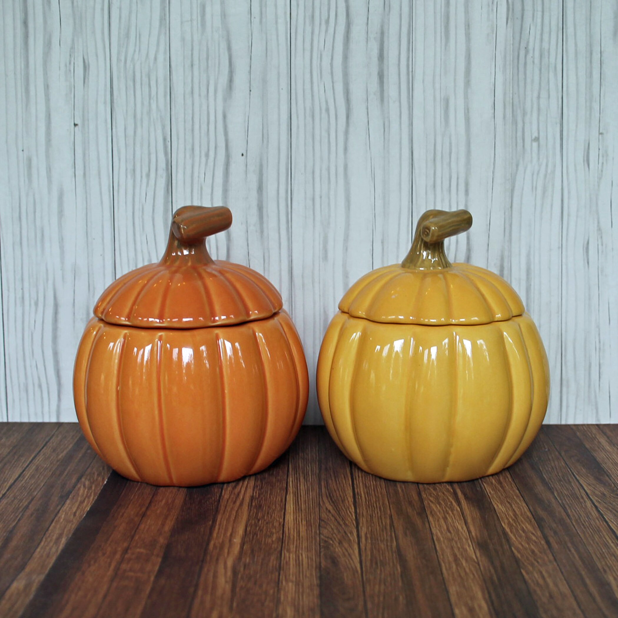 Vintage Ceramic Hallmark Pumpkin Bowl Dish Candle Holder with Lid Set ...