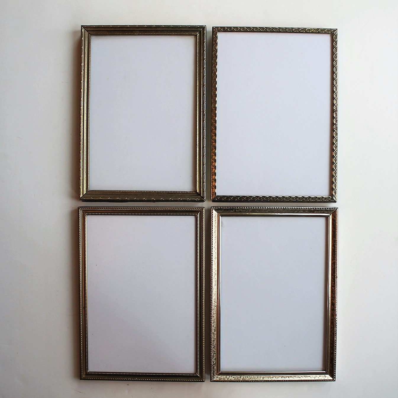 Vintage 5x7 Metal Gold Brass Colored Photo Picture Frame Set of 4 ...