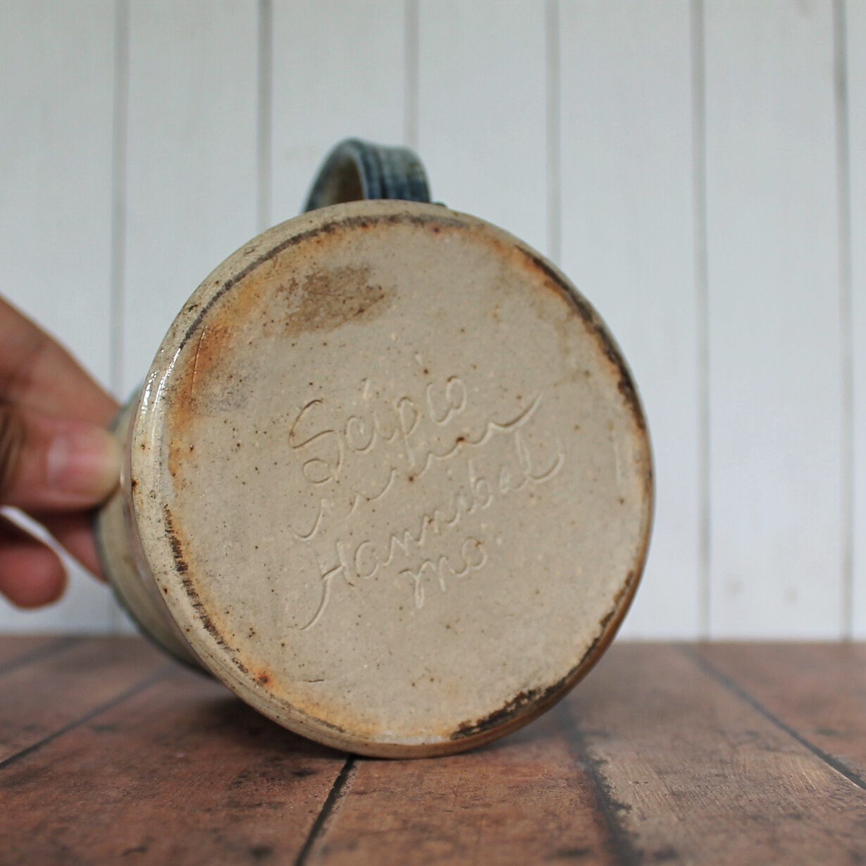 Vintage Scipio Creek Pottery Salt Glazed Stoneware Mug with Floral ...