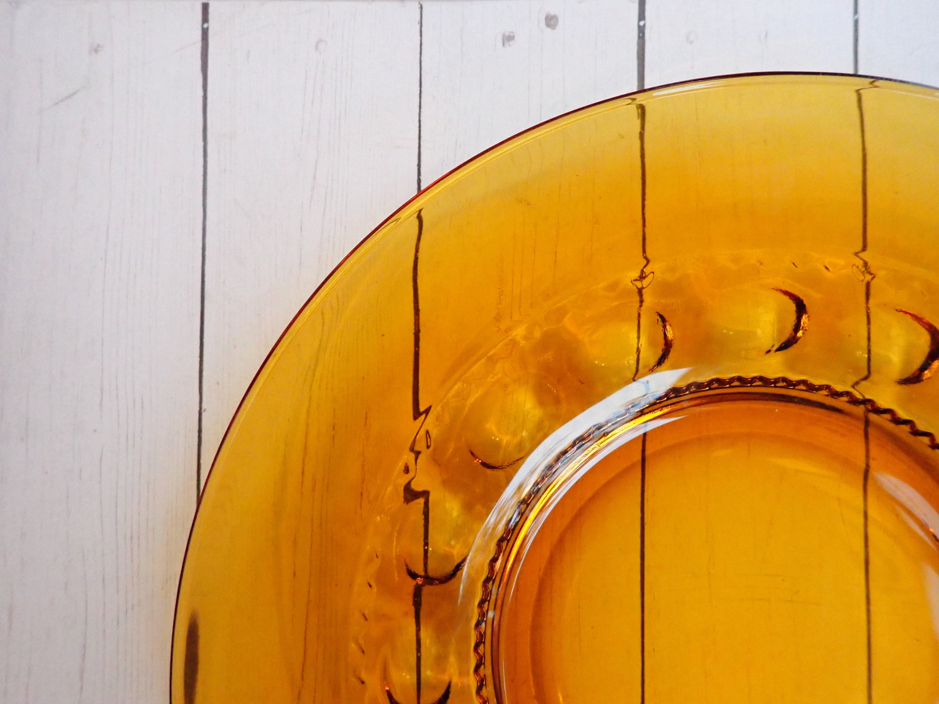 Vintage Indiana Glass Tiara Color Crown Amber Luncheon Plate Set of 6 ...