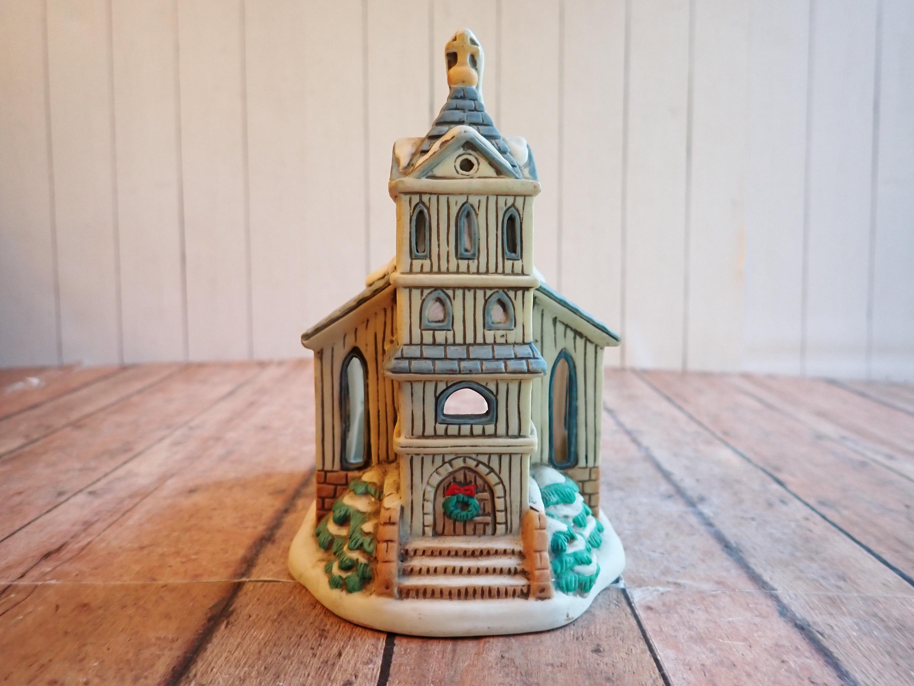 Vintage LEFTON Colonial Village Church Chapel Christmas Building ...