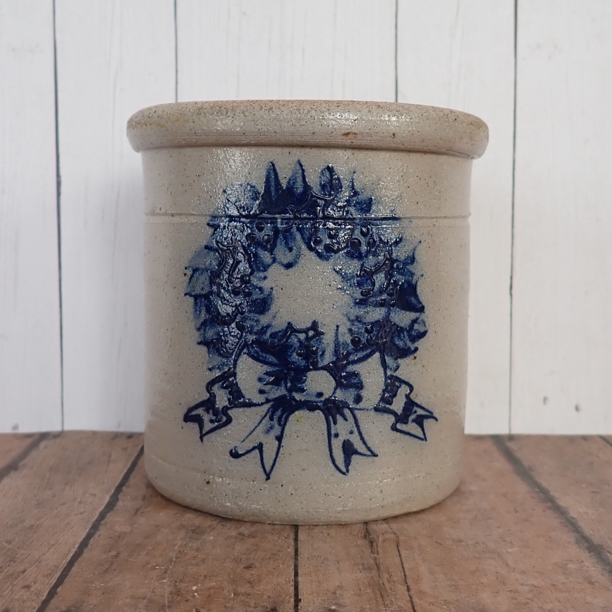 Vintage Rowe Pottery Works 1988 Salt Glazed Stoneware Crock Vase with ...