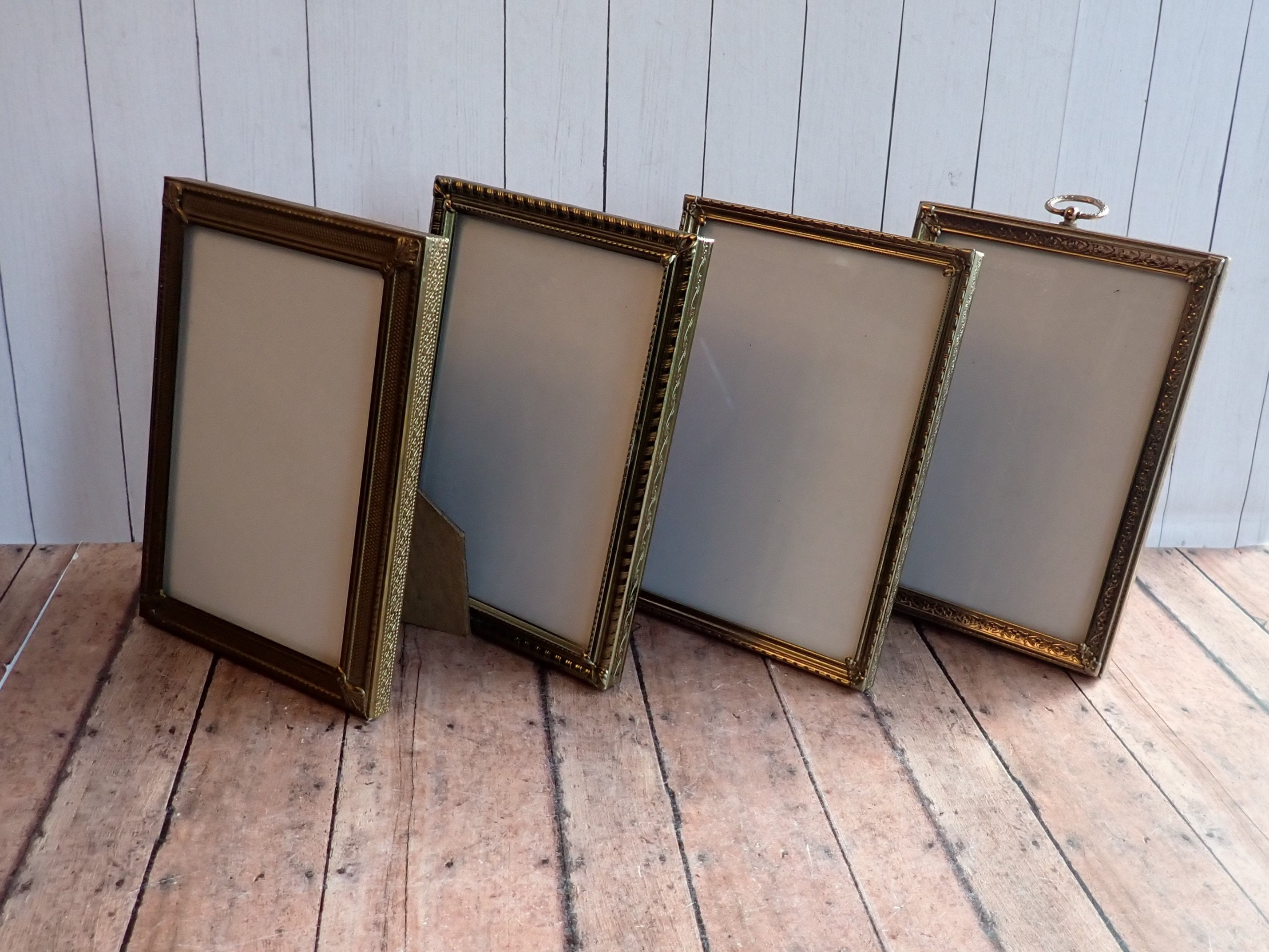 Vintage 5x7 Metal Gold Brass Colored Photo Picture Frame Set of 4 ...