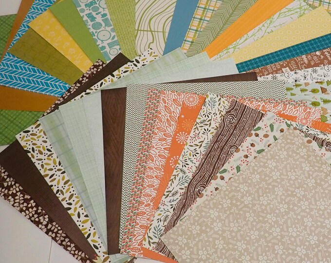 Hiking Camping Scrapbook Paper Kit 12x12 Set of 36 Sheets Nature ...
