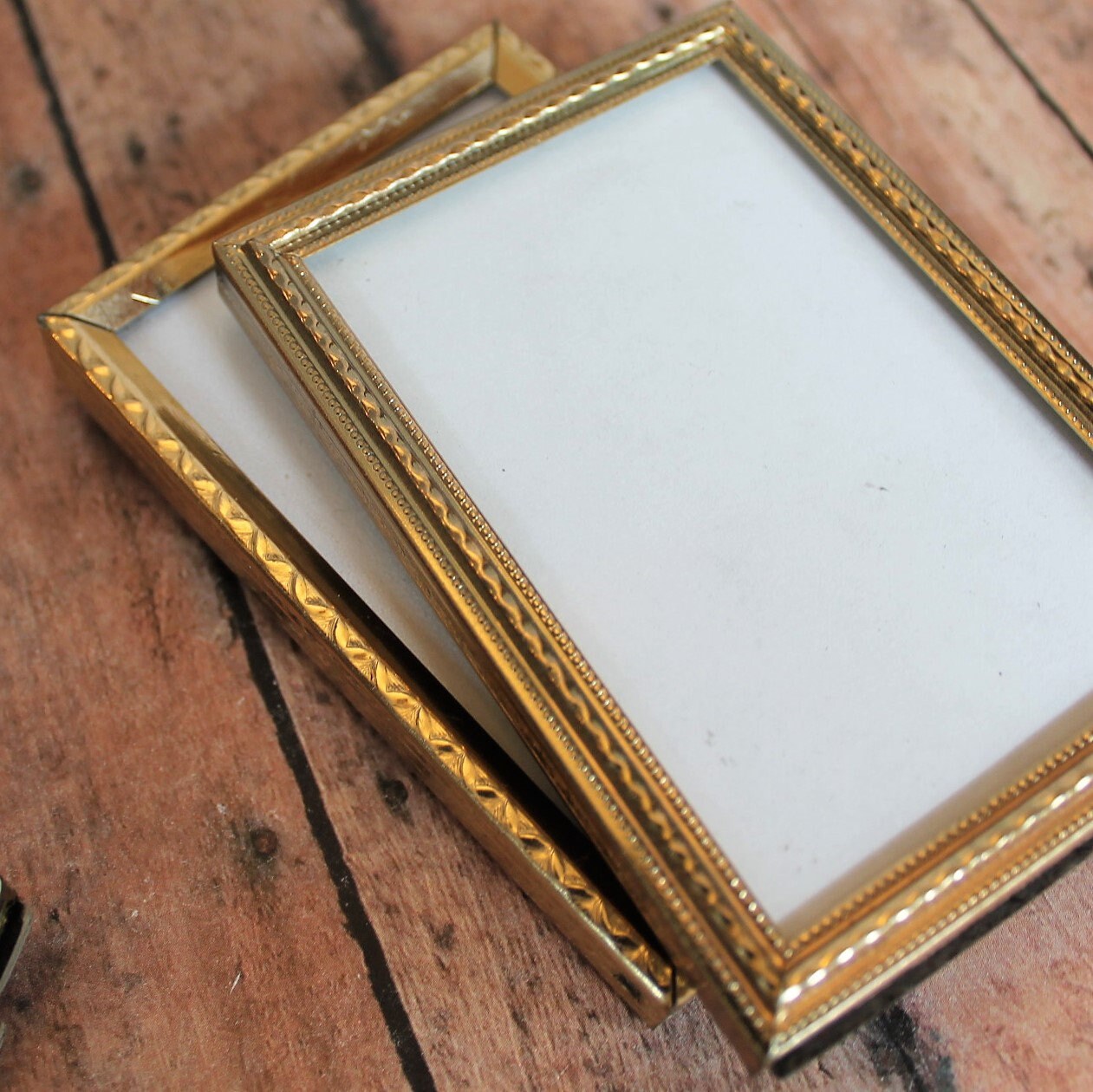 Vintage 2x3 Metal Gold Brass Colored Photo Picture Frame Set of 4 ...