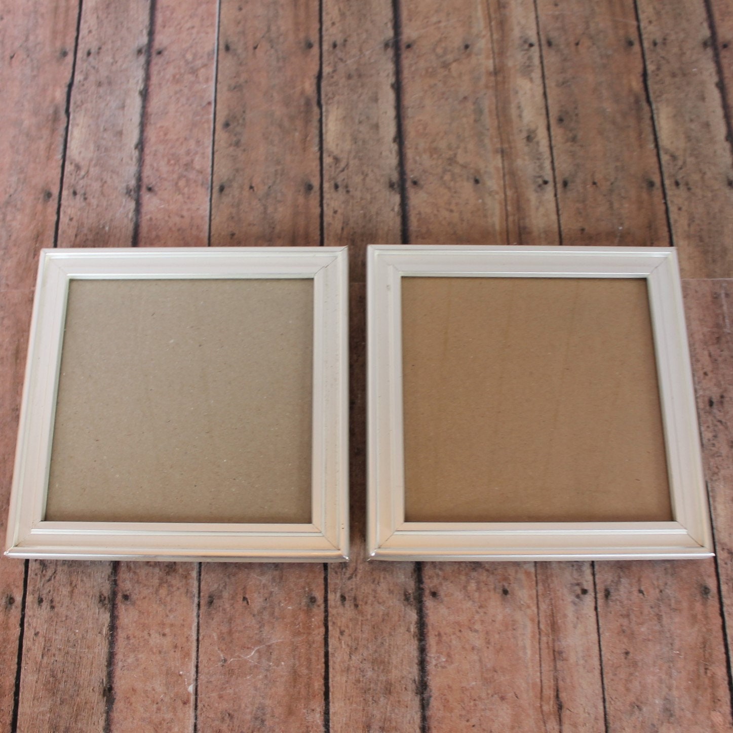 Vintage 5x5 Metal Silver Photo Picture Frame Set of 2 Frames Smooth ...