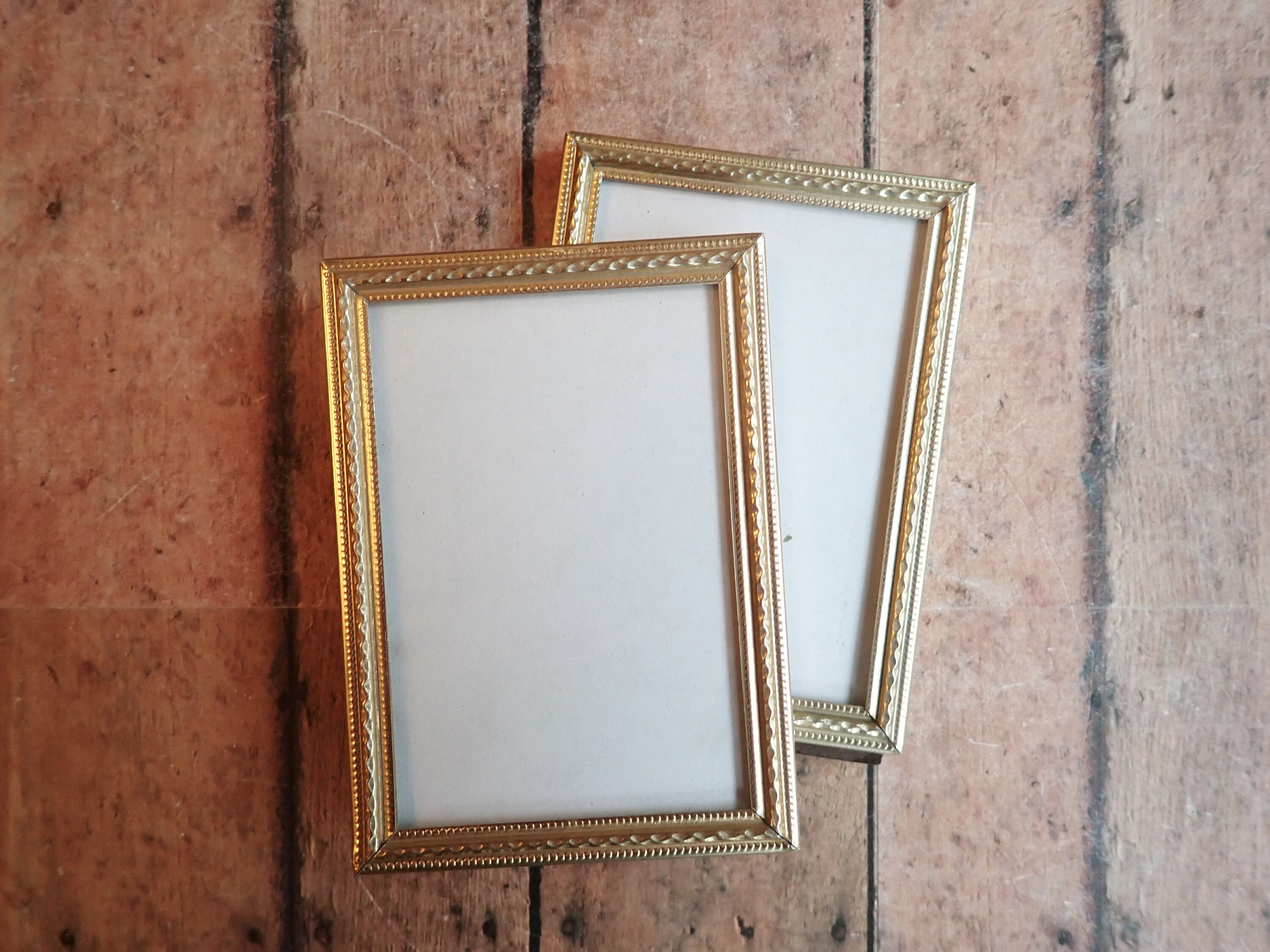 Vintage 2x3 Silver Metal Photo Picture Frame Set of 2 Matching Frames ...
